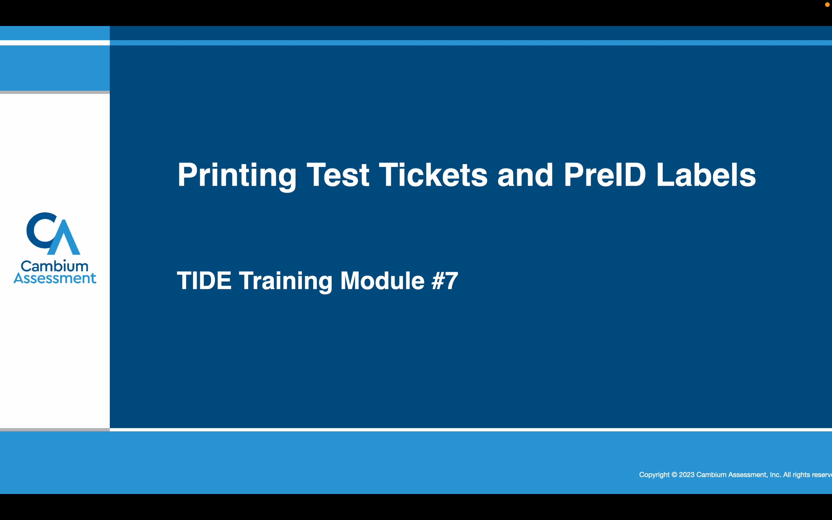 Printing Test Tickets and Pre-ID Labels 23-24 on Vimeo