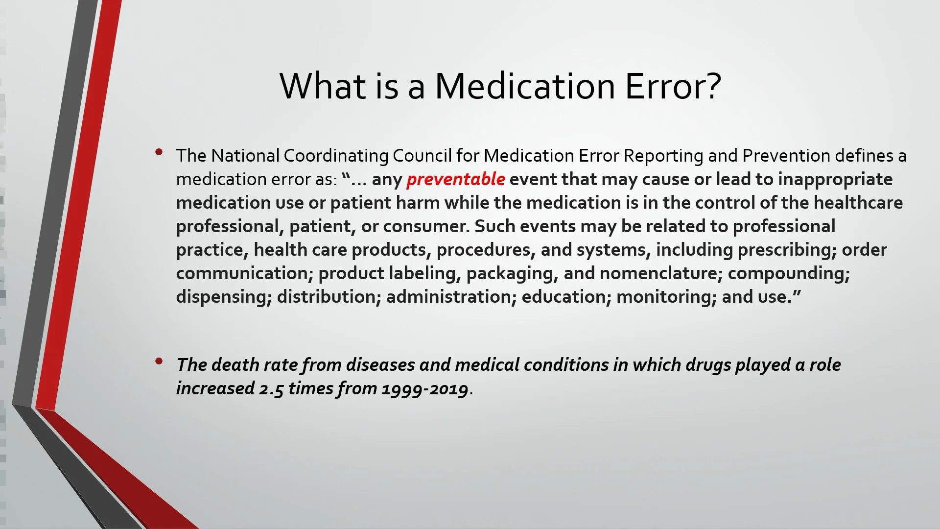 A1 - Medication Errors: Taking Care When Giving Care