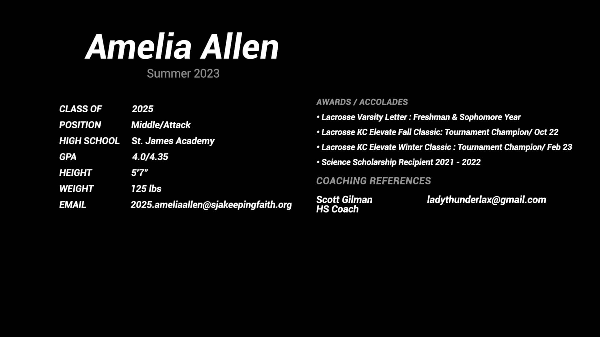 Amelia Allen Lacrosse Highlights 2023 NLV on Vimeo