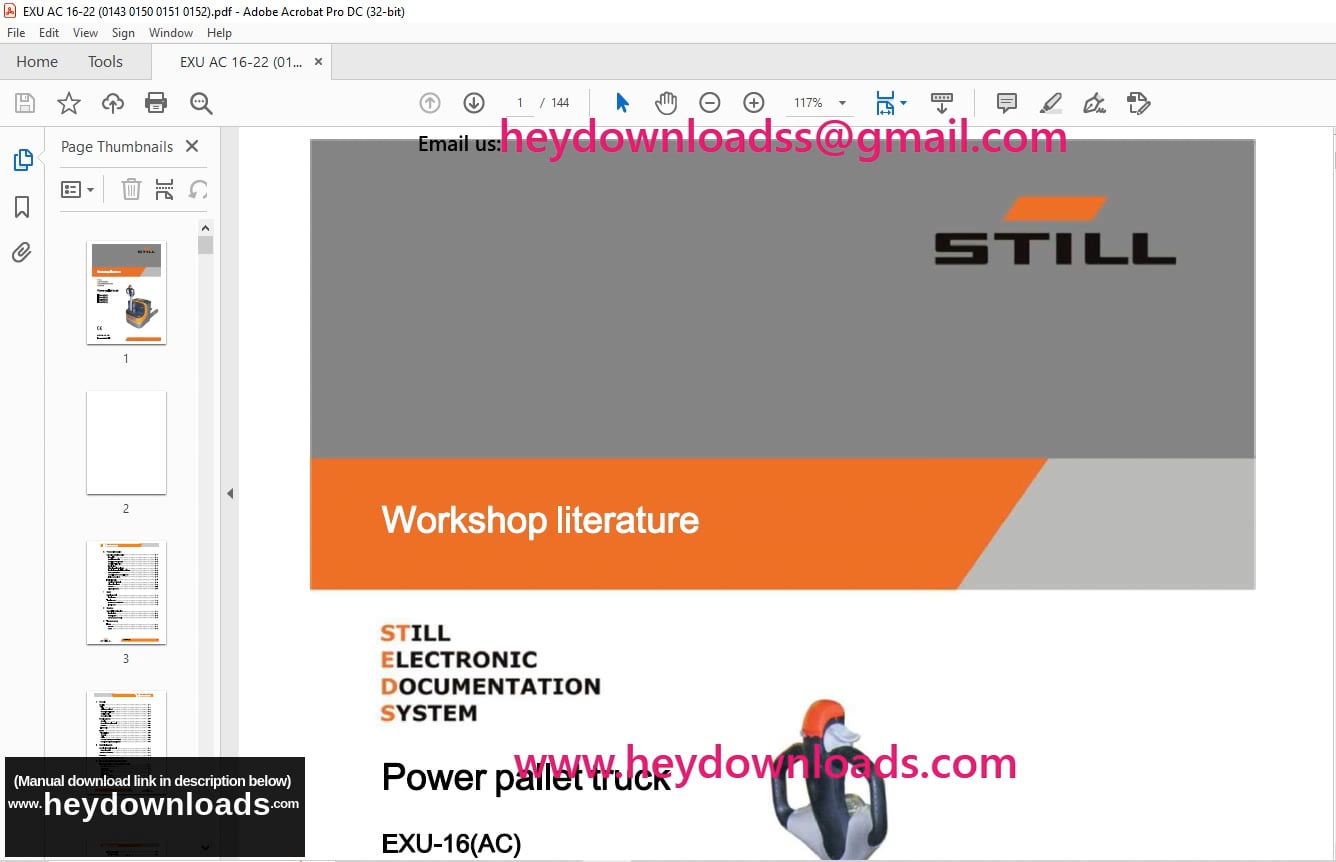 Still STED forklift Power pallet truck EXU-16(AC) EXU-18(AC) EXU-20(AC ...