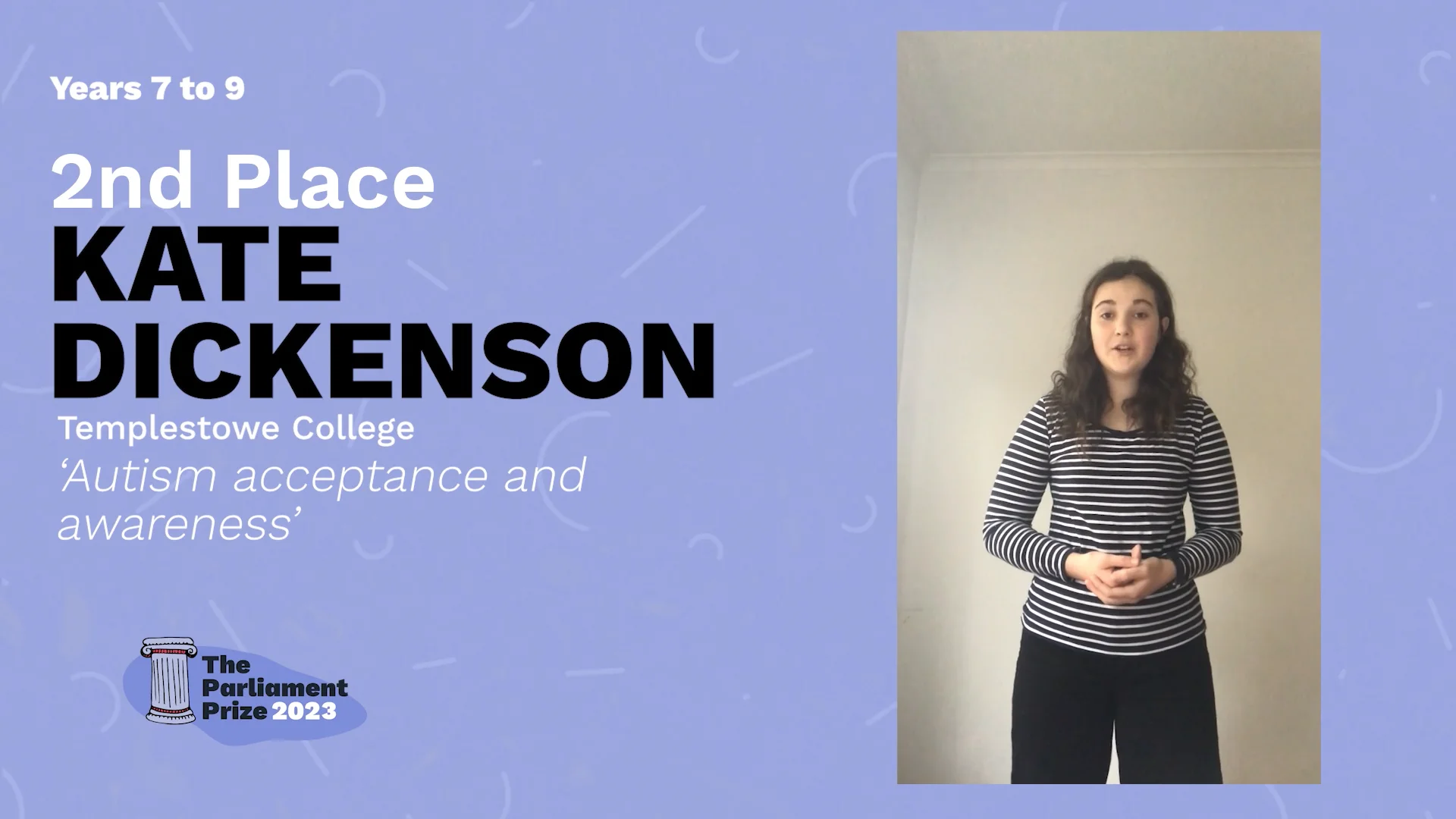 Years 7 to 9, 2nd Place, Kate Dickenson on Vimeo