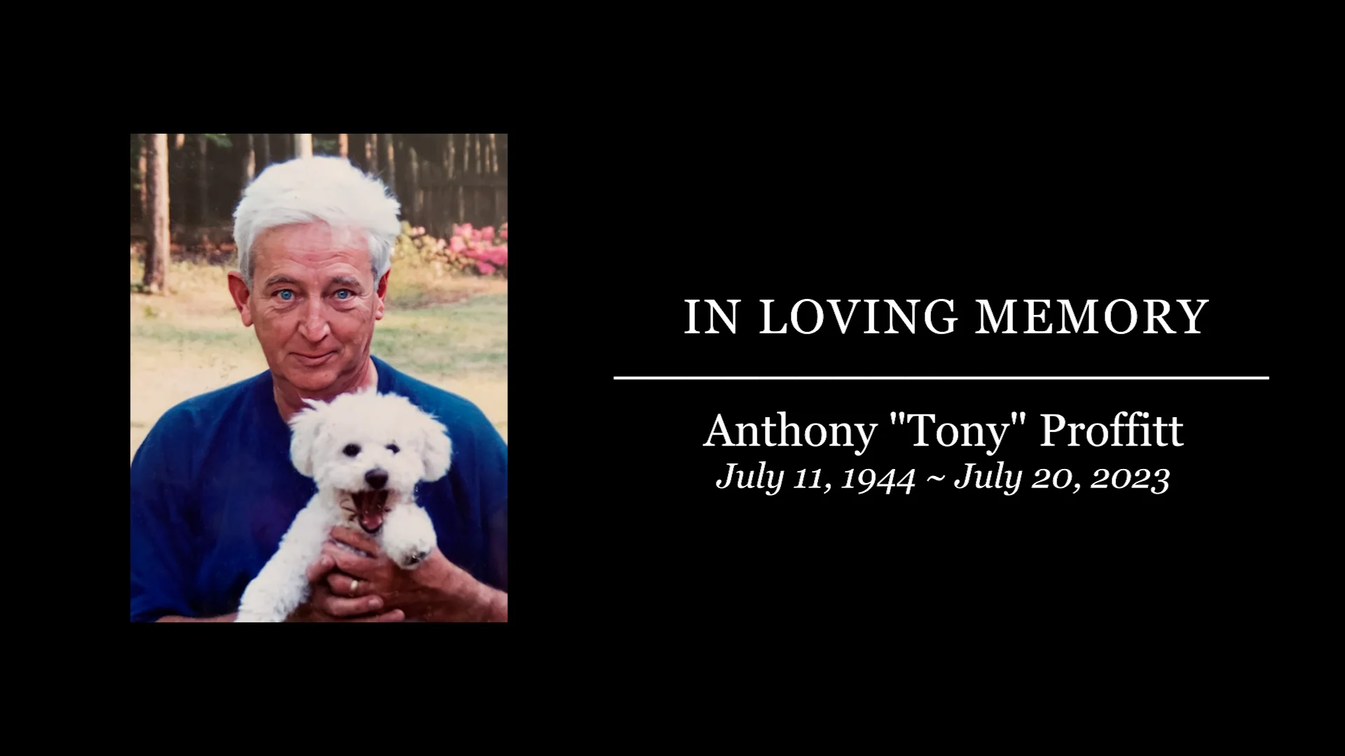 Tony Proffitt Memorial Service on Vimeo