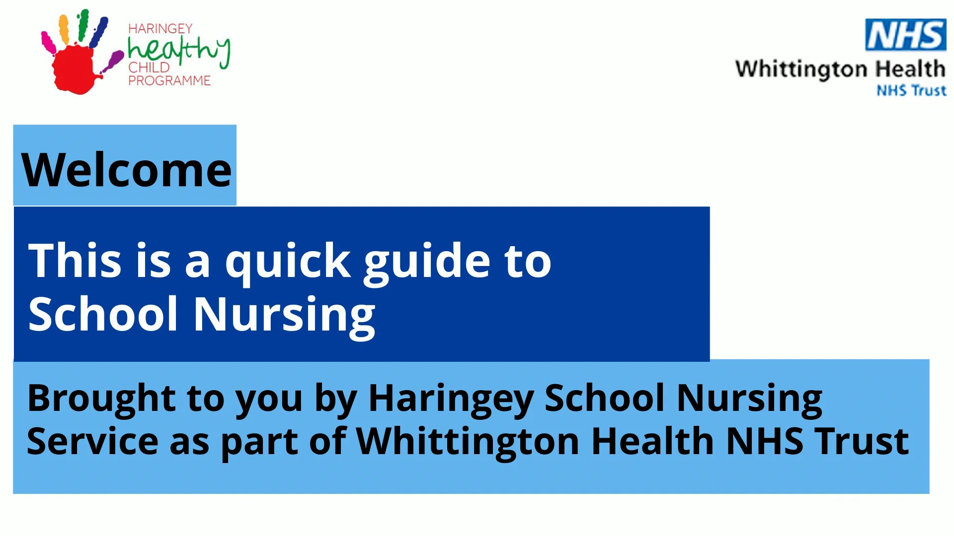 A quick guide to School Nursing - Haringey School Nursing Service on Vimeo