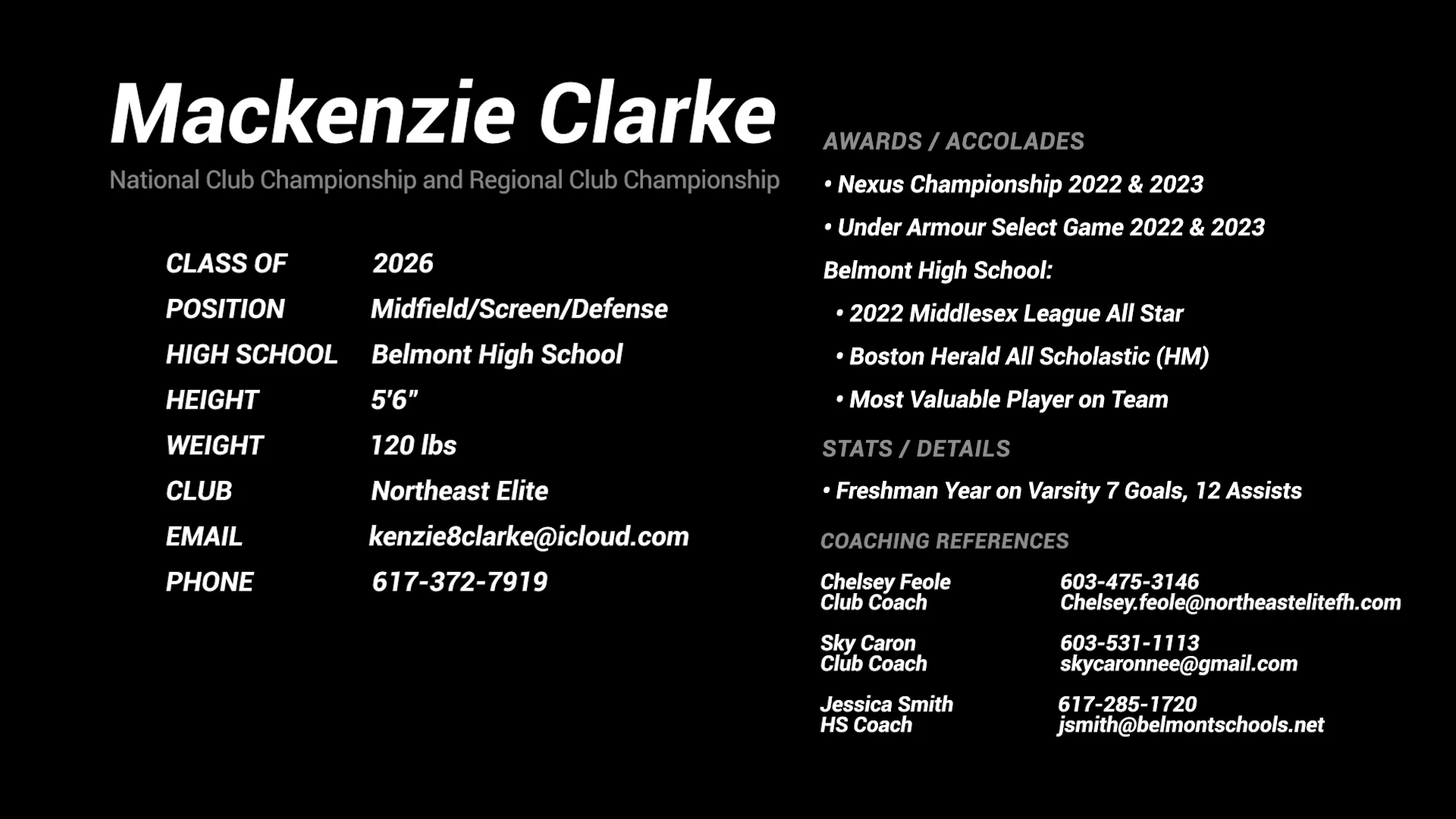 Mackenzie Clarke Field Hockey Highlights 2023 NLV on Vimeo