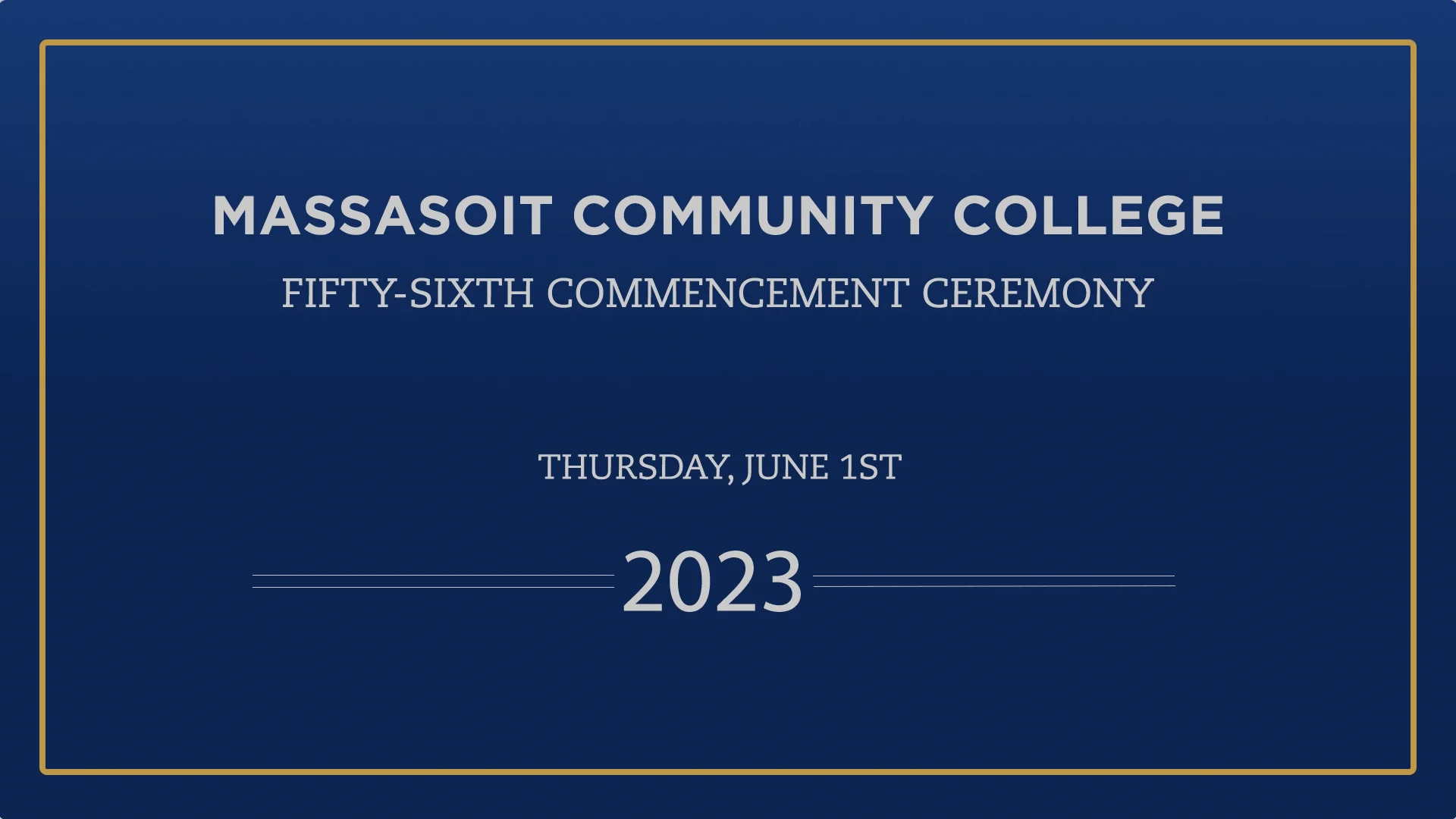 Massasoit Community College 56th Commencement Ceremony 2023 on Vimeo
