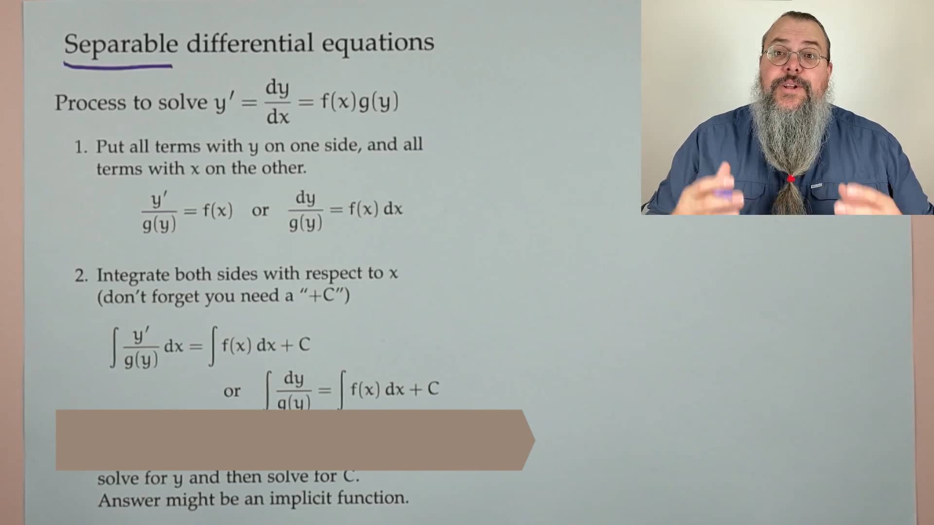 (DiffEQ, Fall 23) 04 - Separable differential equations on Vimeo