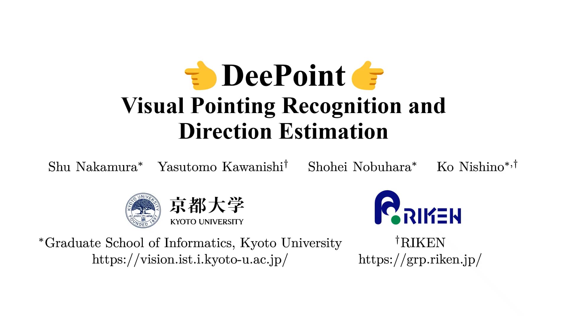 DeePoint: Visual Pointing Recognition and Direction Estimation on Vimeo