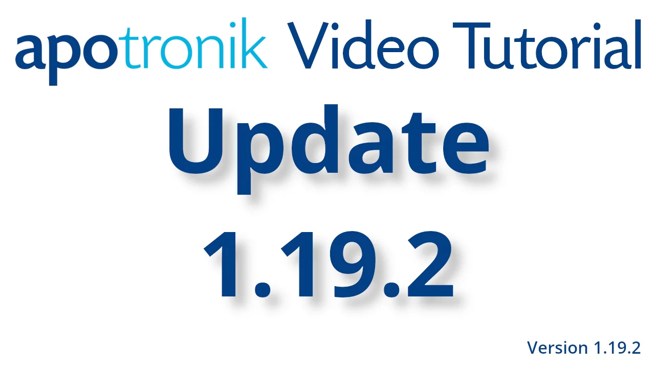 Apotronik Video Tutorials - Update - ApotronikXP Update 1192 on Vimeo