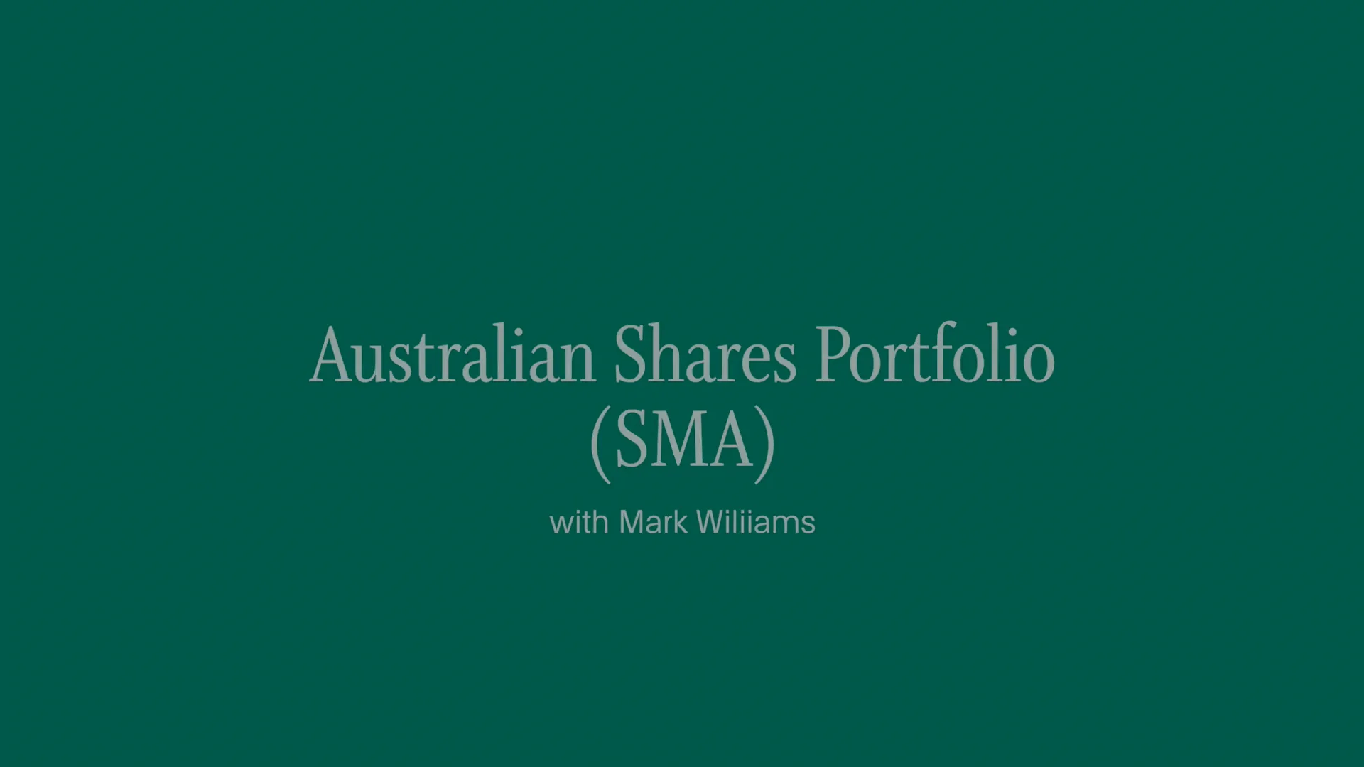 Spotlight: Australian Shares SMA Portfolio on Vimeo