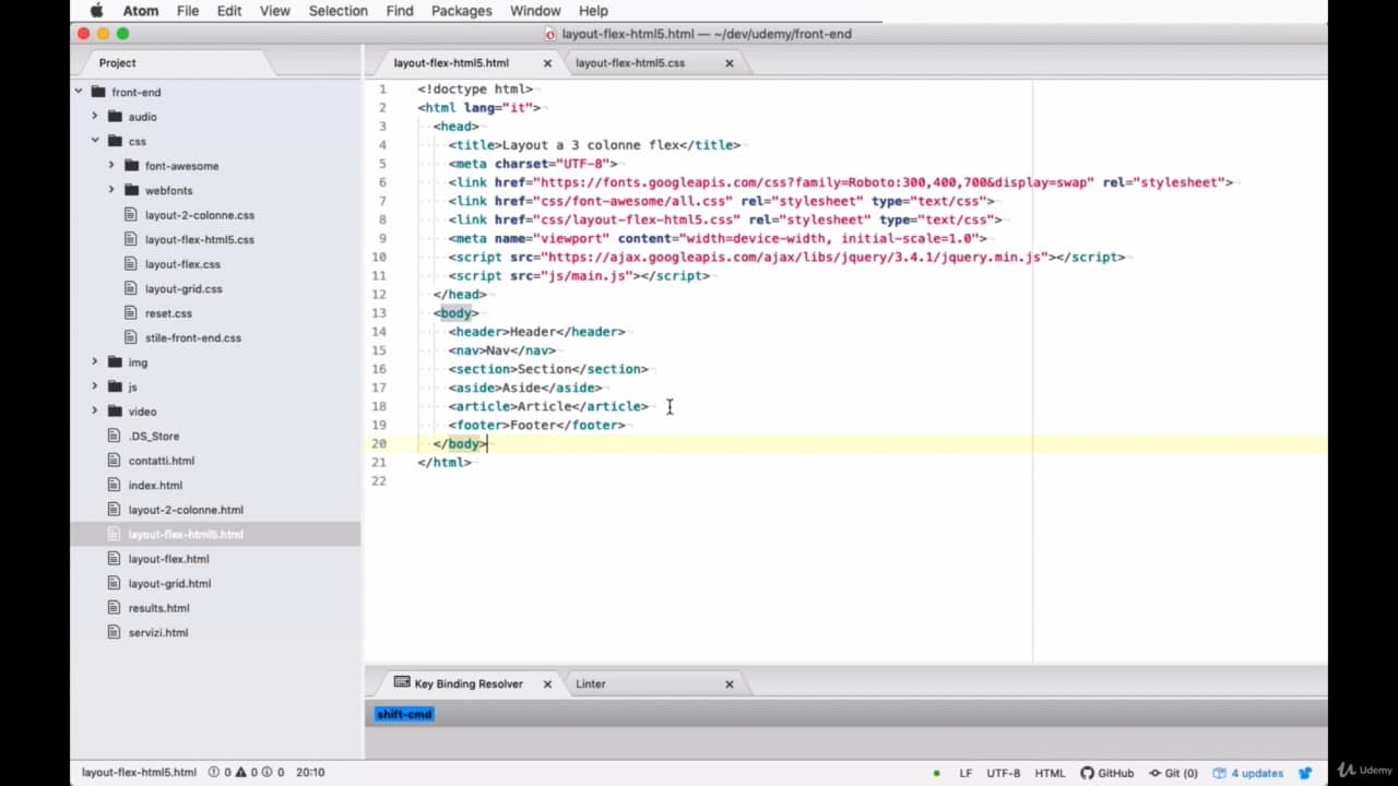 83 Struttura Flex con nuovi tag html5 on Vimeo