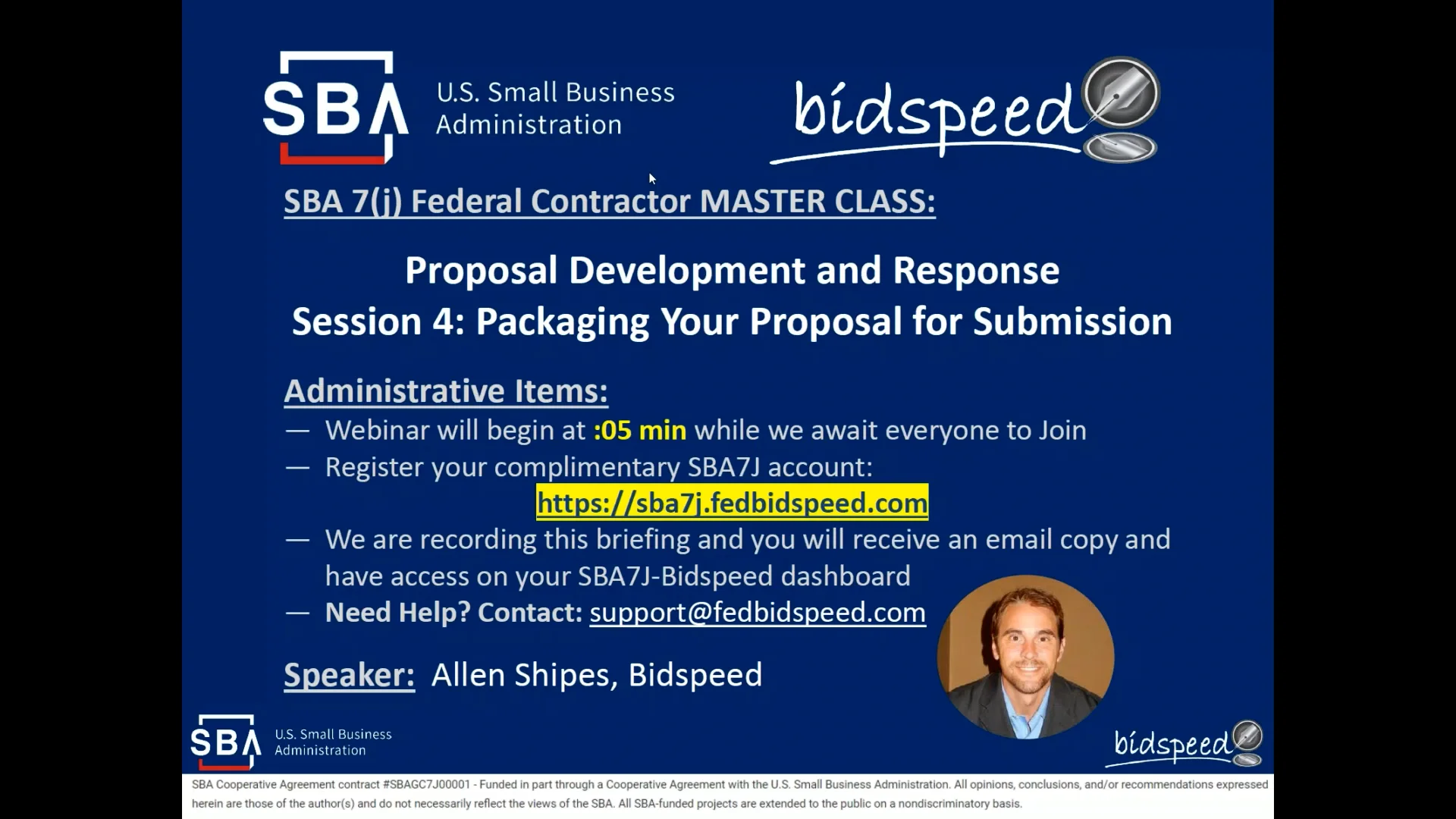 SBA 7(j) Federal Contractor Master Class: Proposal Development and ...
