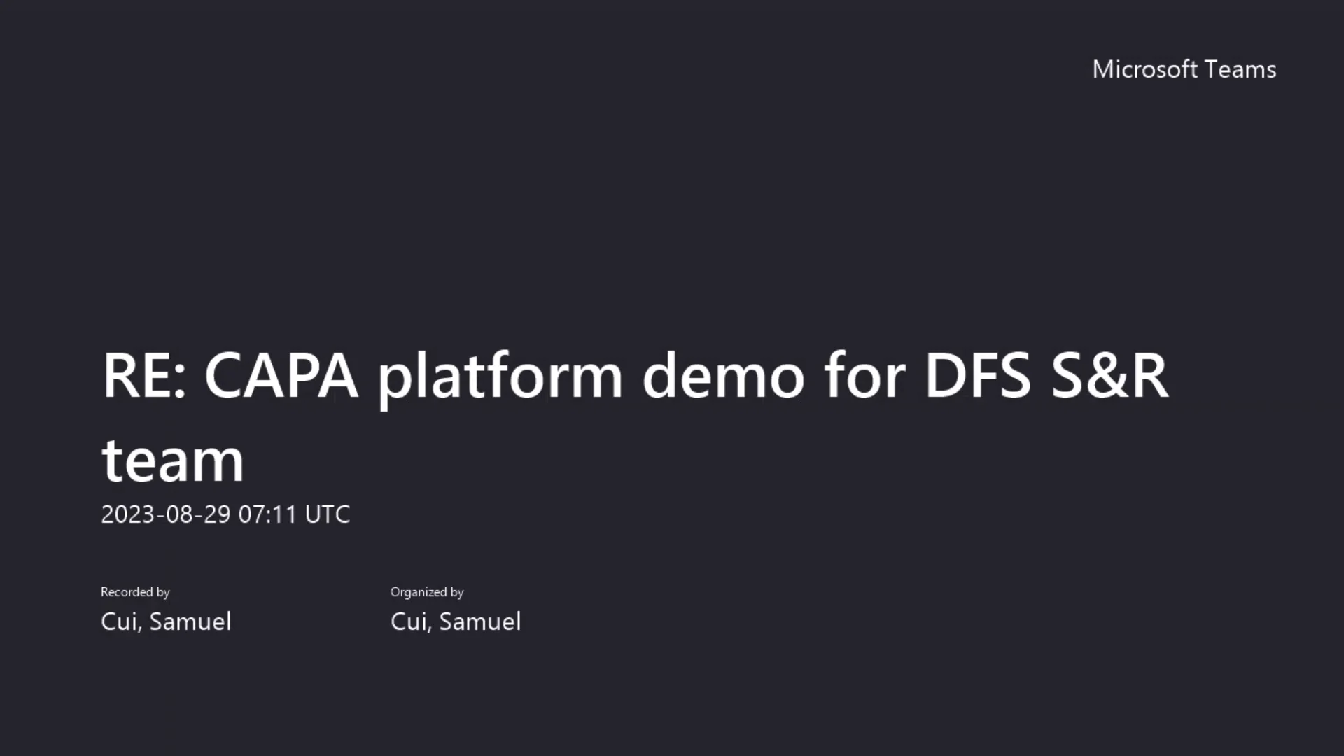 DFS - CAPA Demo August 2023 on Vimeo