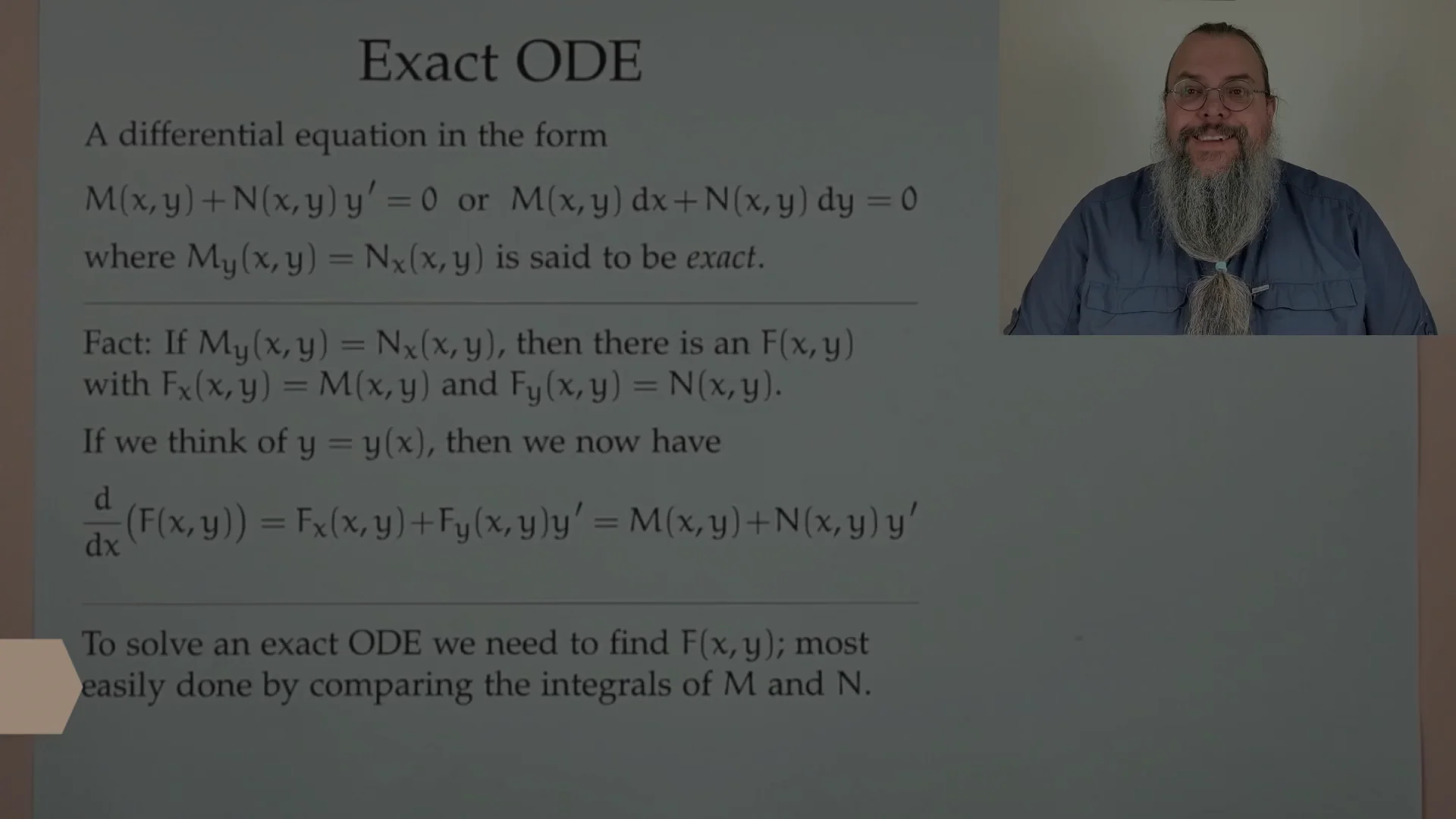 (DiffEQ, Fall 23) 06 - Exact ODEs; substitution