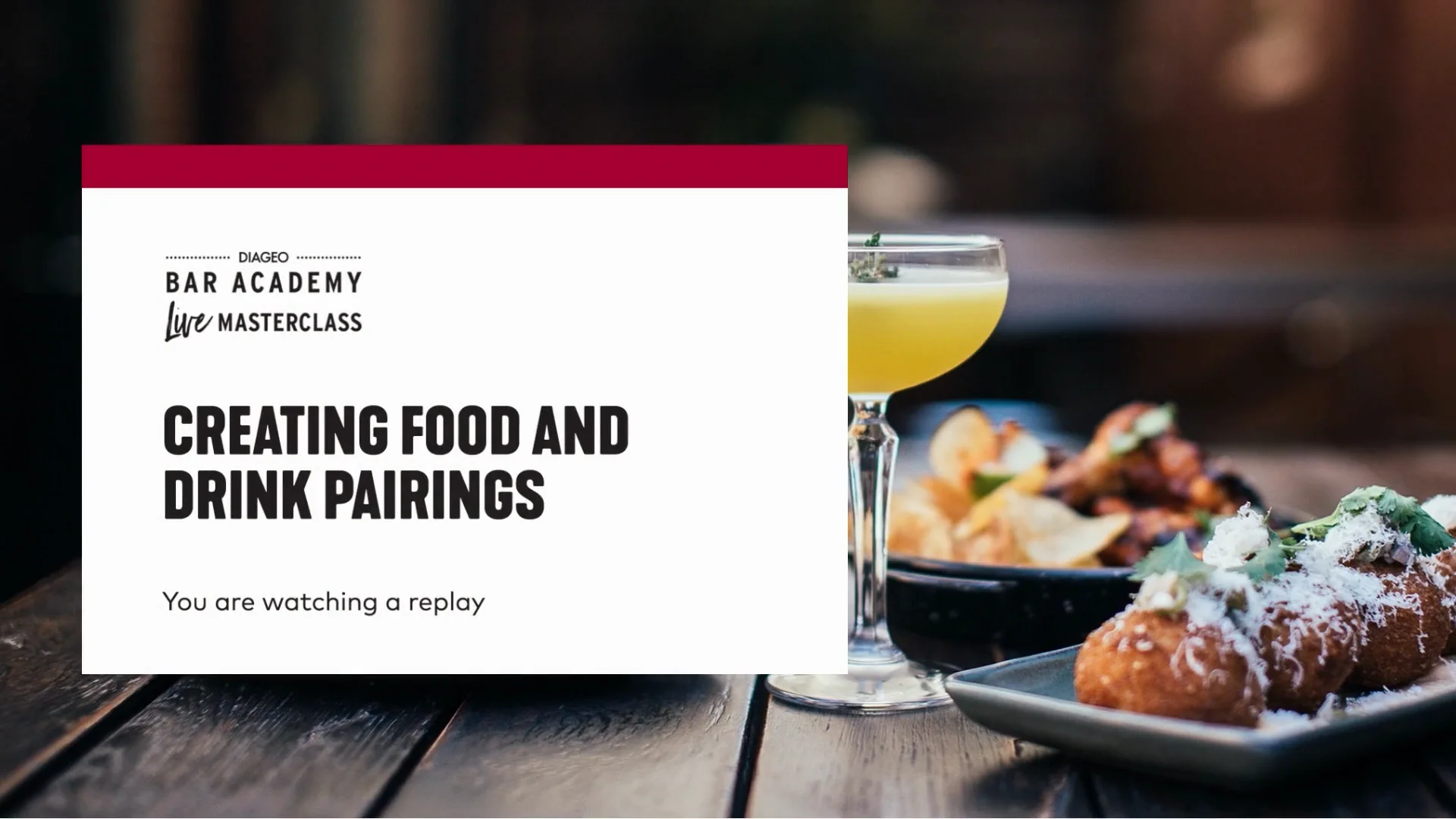 Diageo Bar Academy Masterclass -KREATION VON FOOD & DRINK-ERLEBNISSEN ...