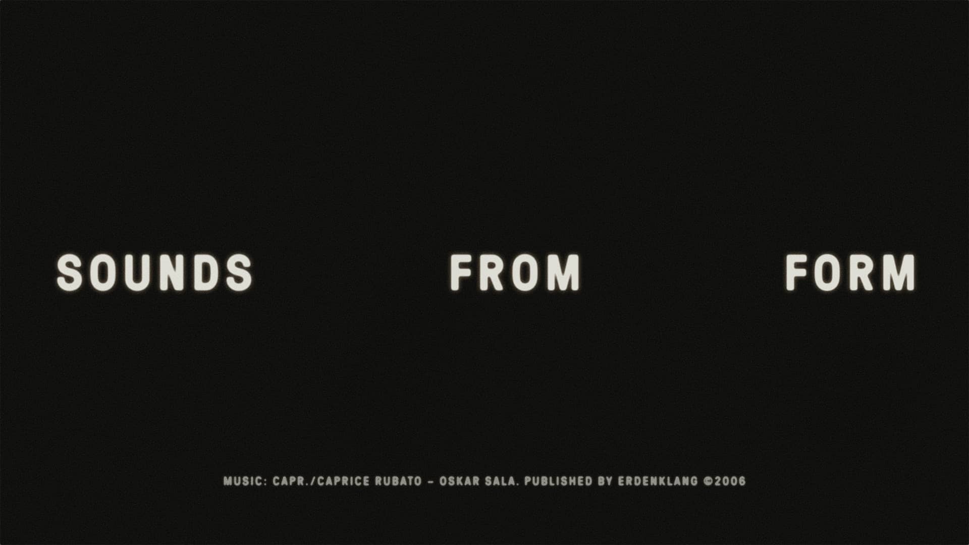 Sounds From Form on Vimeo
