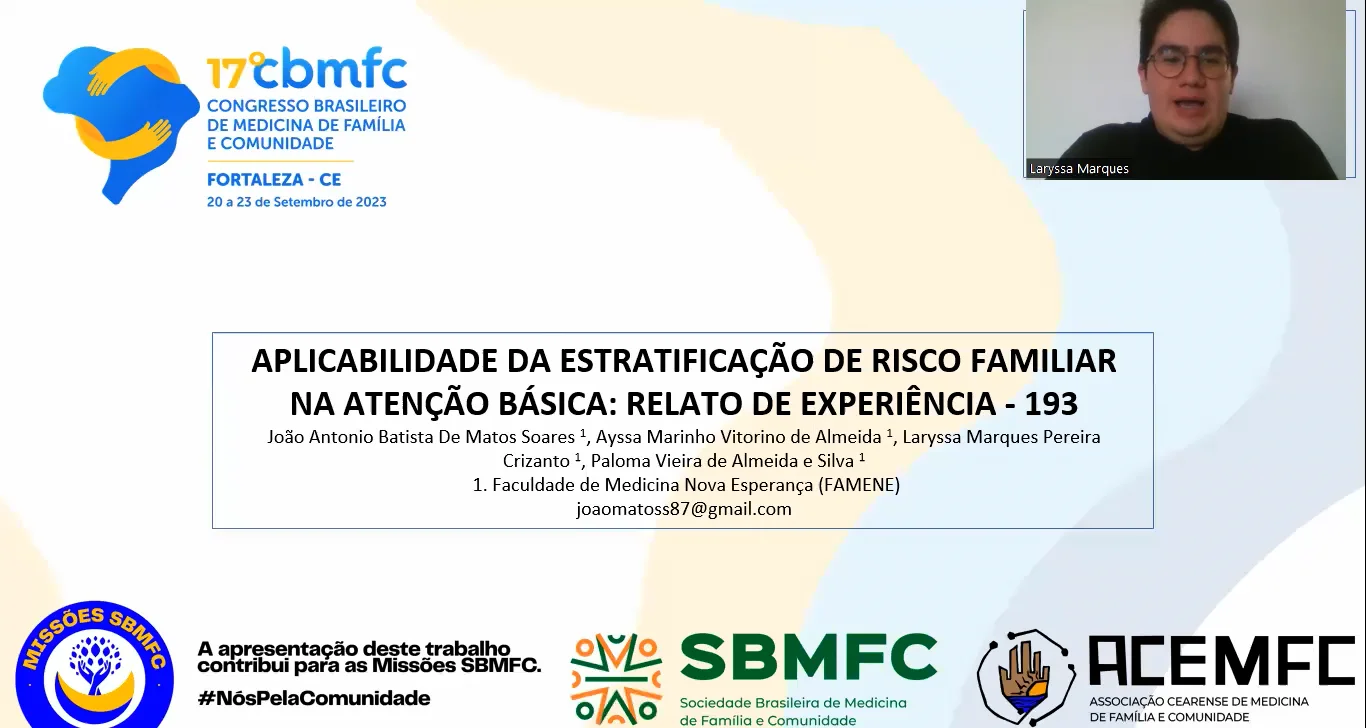 193 APLICABILIDADE DA ESTRATIFICAÇÃO DE RISCO FAMILIAR NA ATENÇÃO ...