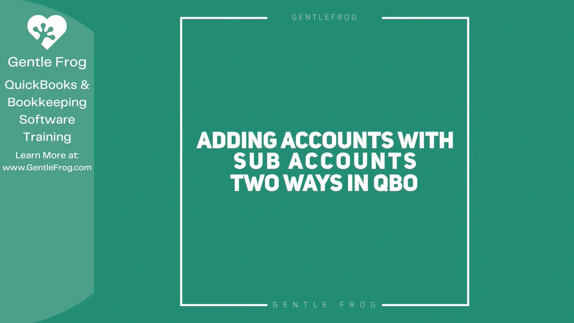 Adding accounts with subaccounts in QBO on Vimeo