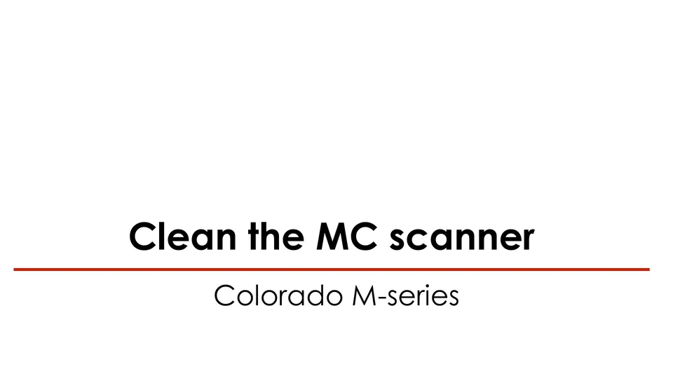 Colorado M-series - Clean the MC scanner on Vimeo