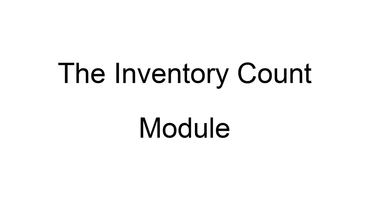 The Inventory Count Module on Vimeo