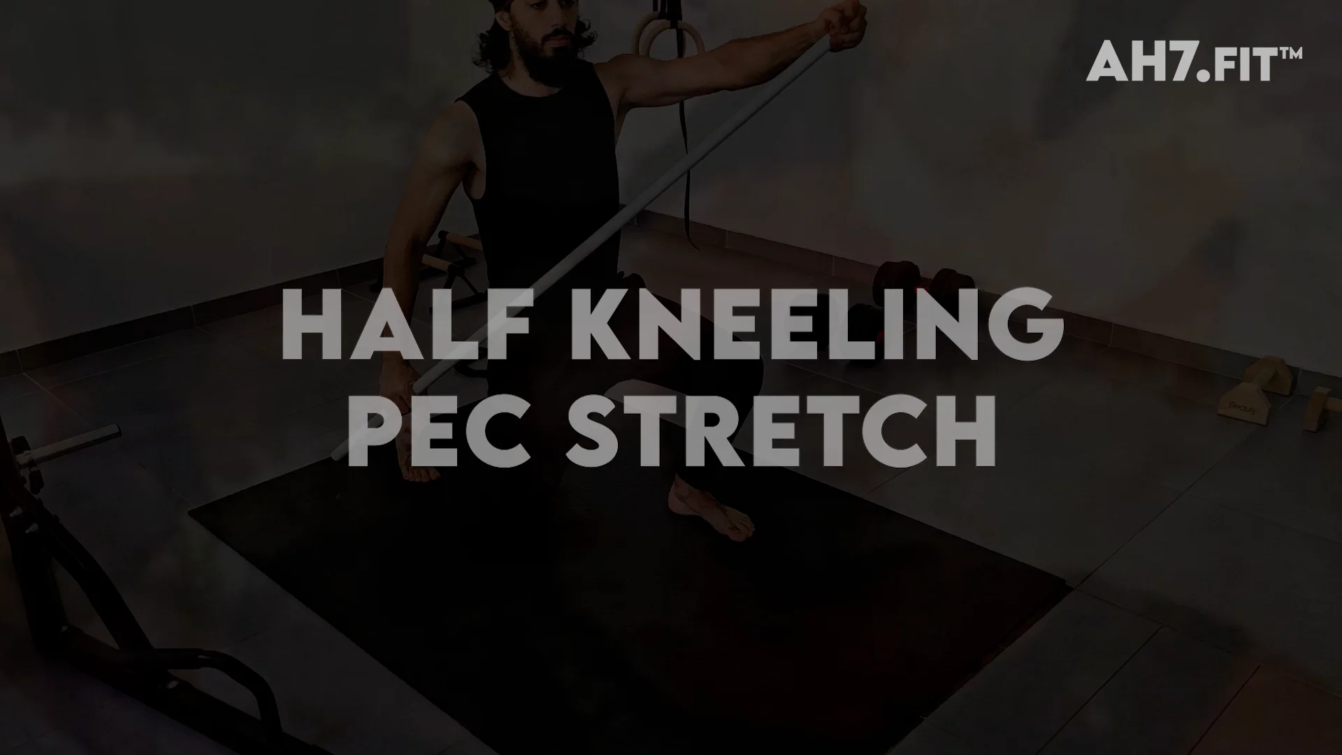 86 - Half Kneeling Pec Stretch - VIDEO EXERCISE GUIDE - AH7.fit on Vimeo