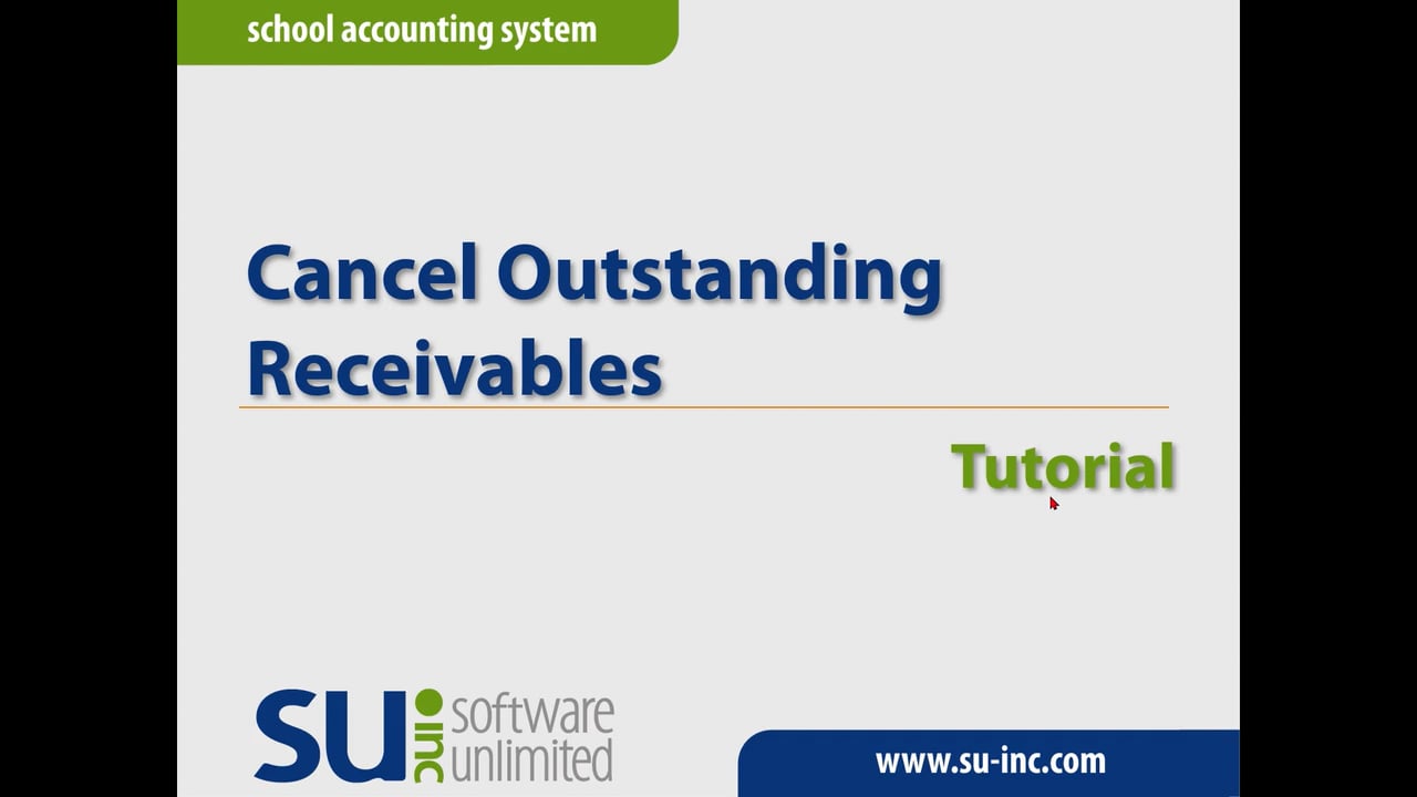 Training Tutorials - Cancel Outstanding Receivables on Vimeo