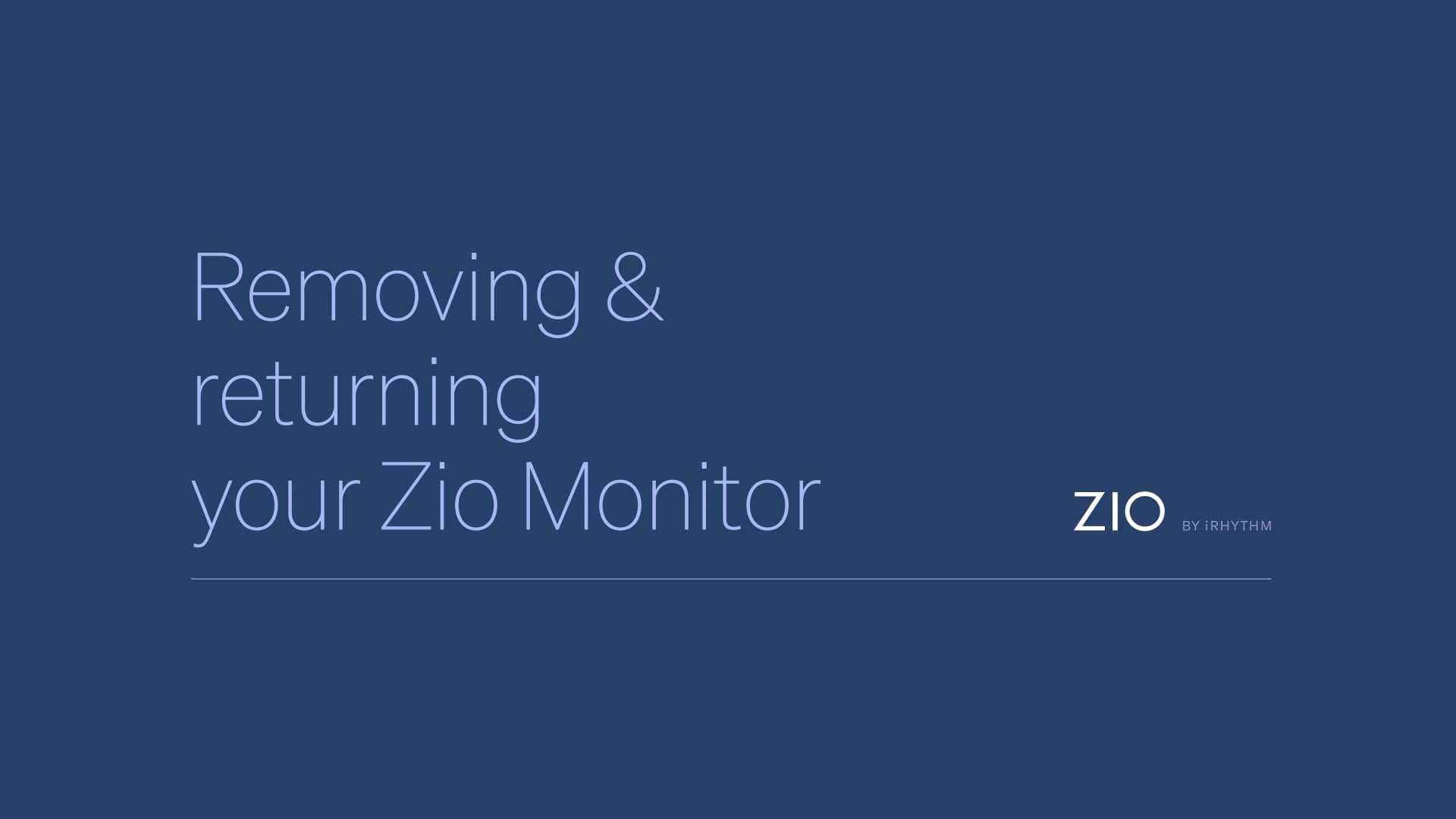 Removing & returning your Zio monitor on Vimeo