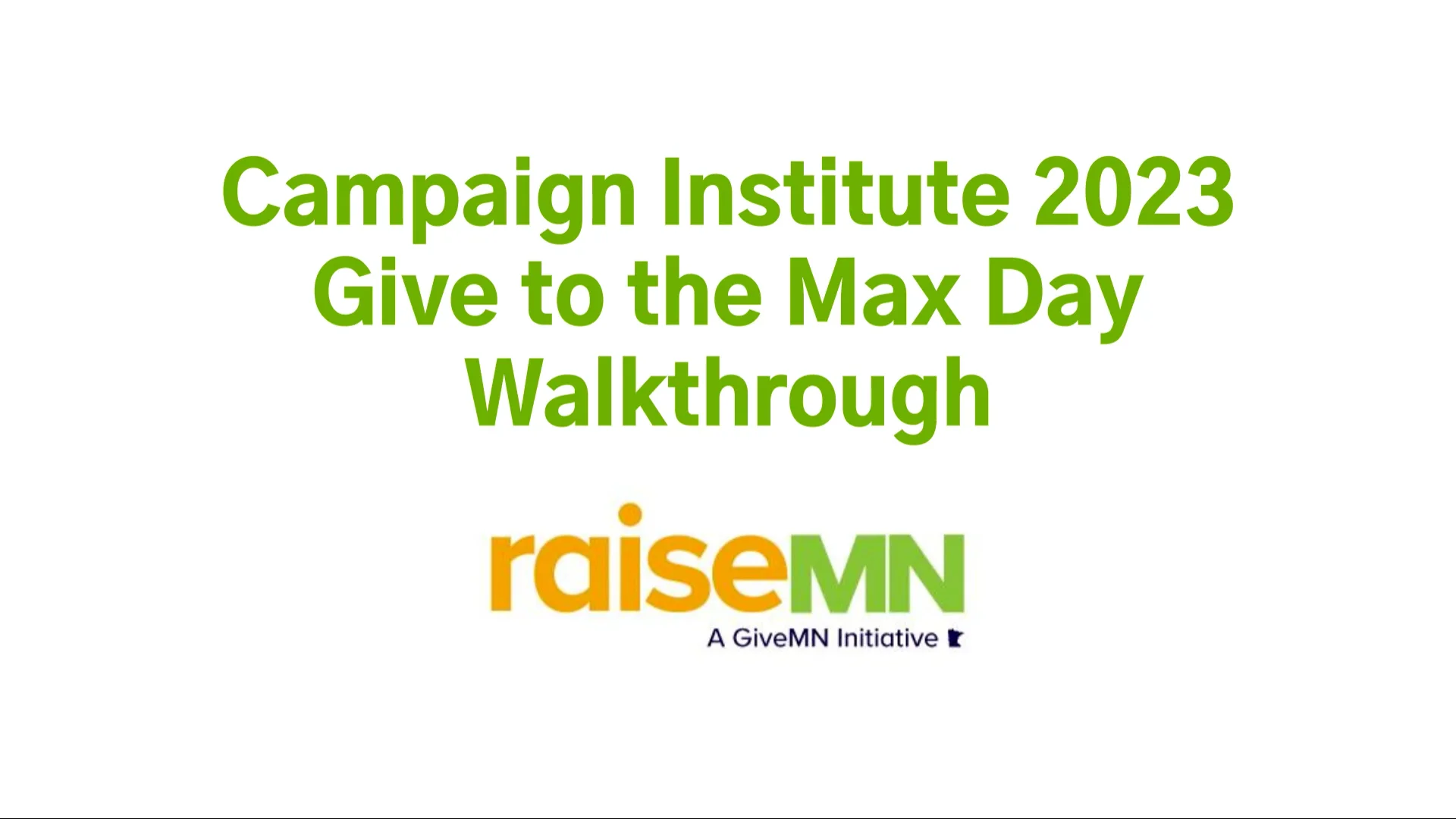 Campaign Institute 2023 - GTMD Walkthrough on Vimeo