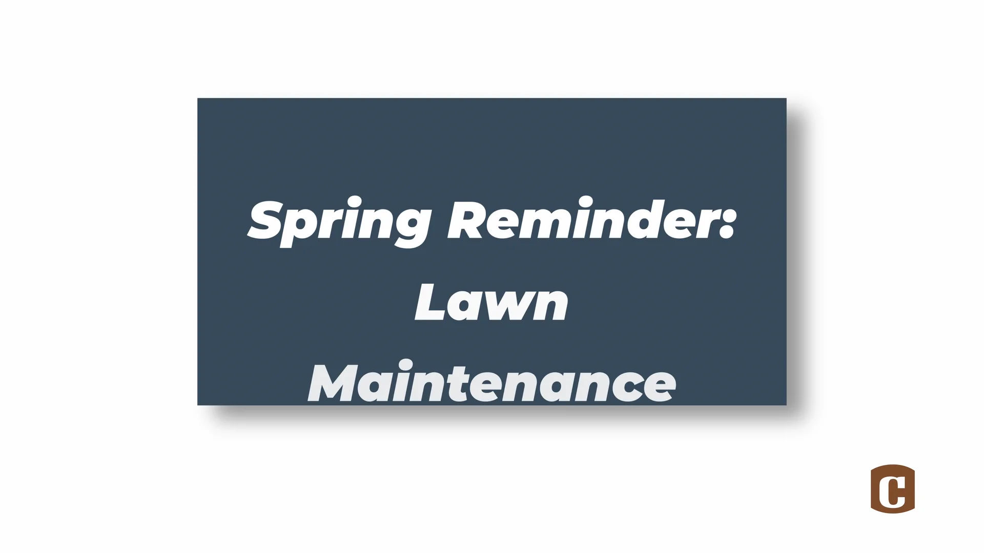 Spring Reminder - Lawn Maintenance on Vimeo