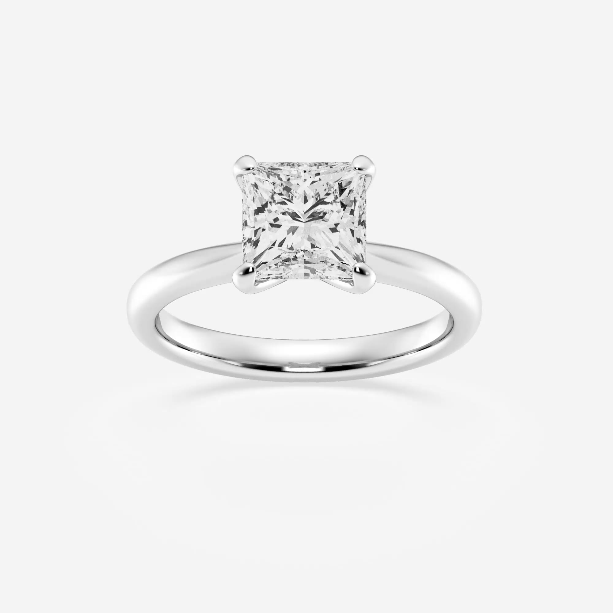 2 ctw Princess Lab Grown Diamond Petite Solitaire Engagement Ring ...