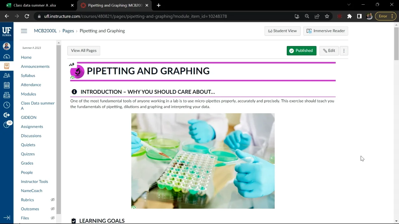 Excel tutorial: graphing pipetting data