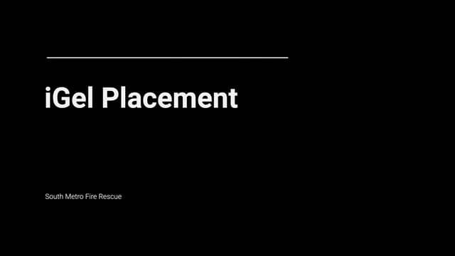 iGel Placement on Vimeo
