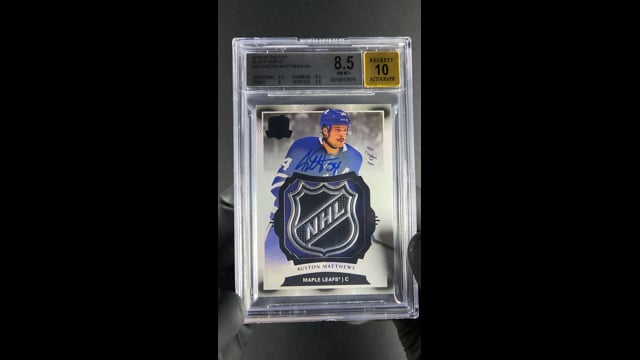 2019 Upper Deck The Cup Black Auston Matthews NHL SHIELD PATCH AUTO 1/1 ...