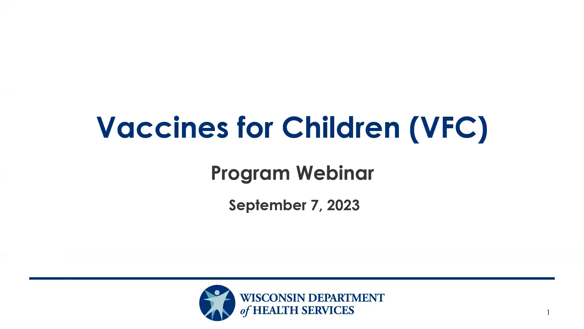 VFC Program- COVID and Program Updates 9/7/23 on Vimeo