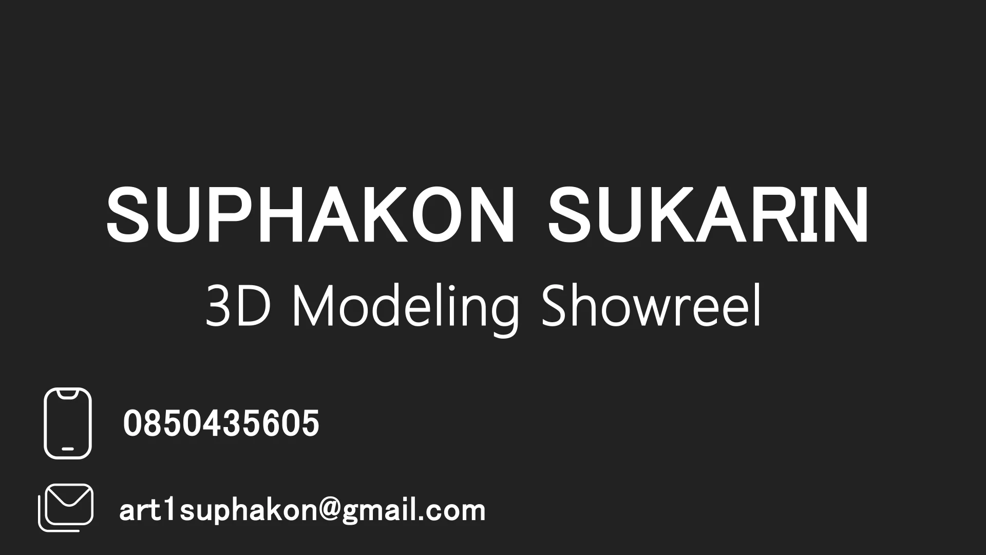 3d modeling showreel Suphakon Sukarin