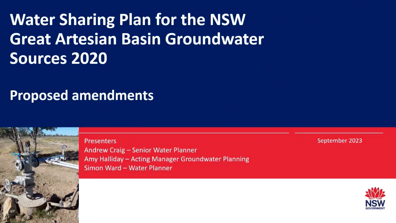 Proposed Amendments to the NSW Great Artesian Basin water sharing plan