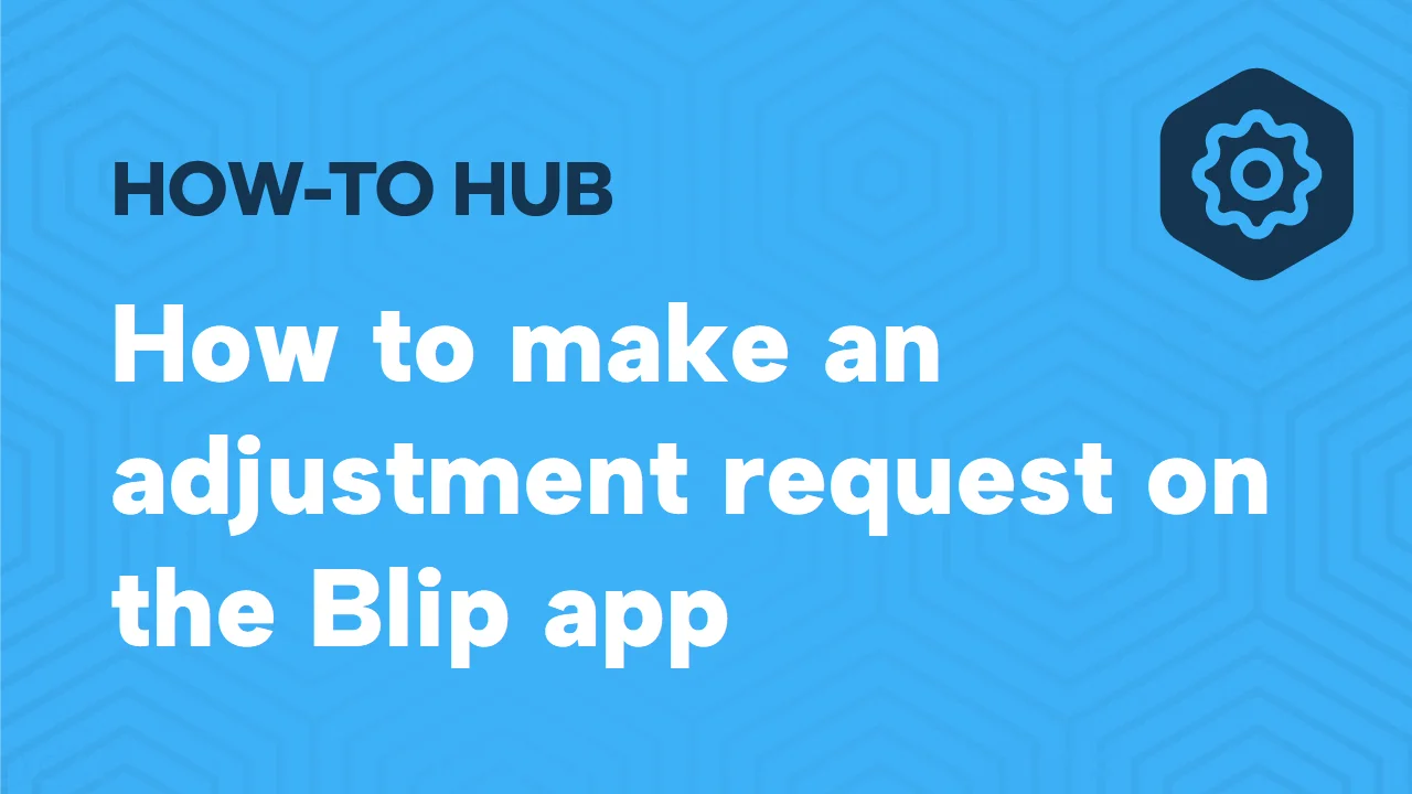 How to make an adjustment request on the Blip app