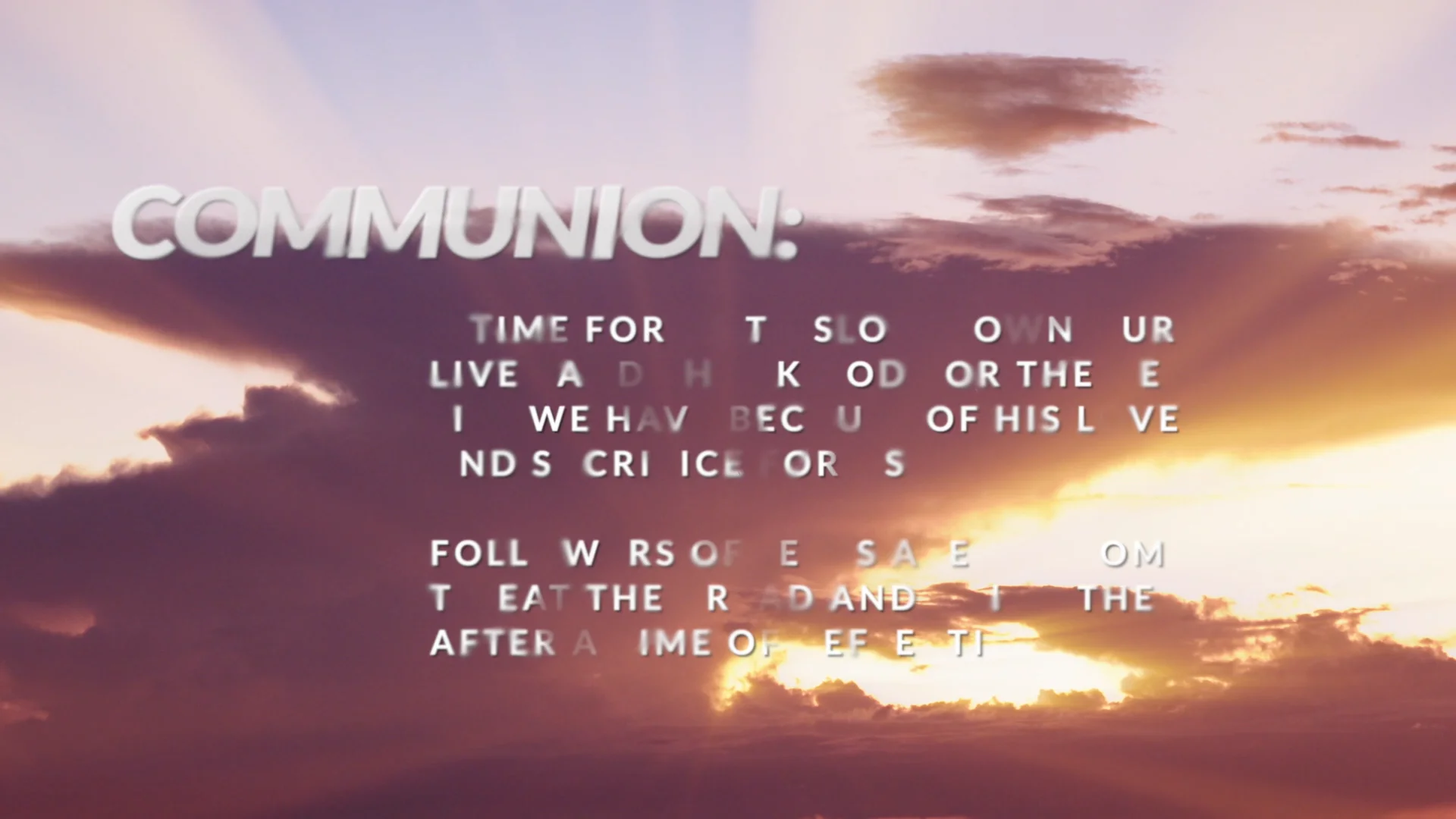 Communion Slides (Marina) on Vimeo