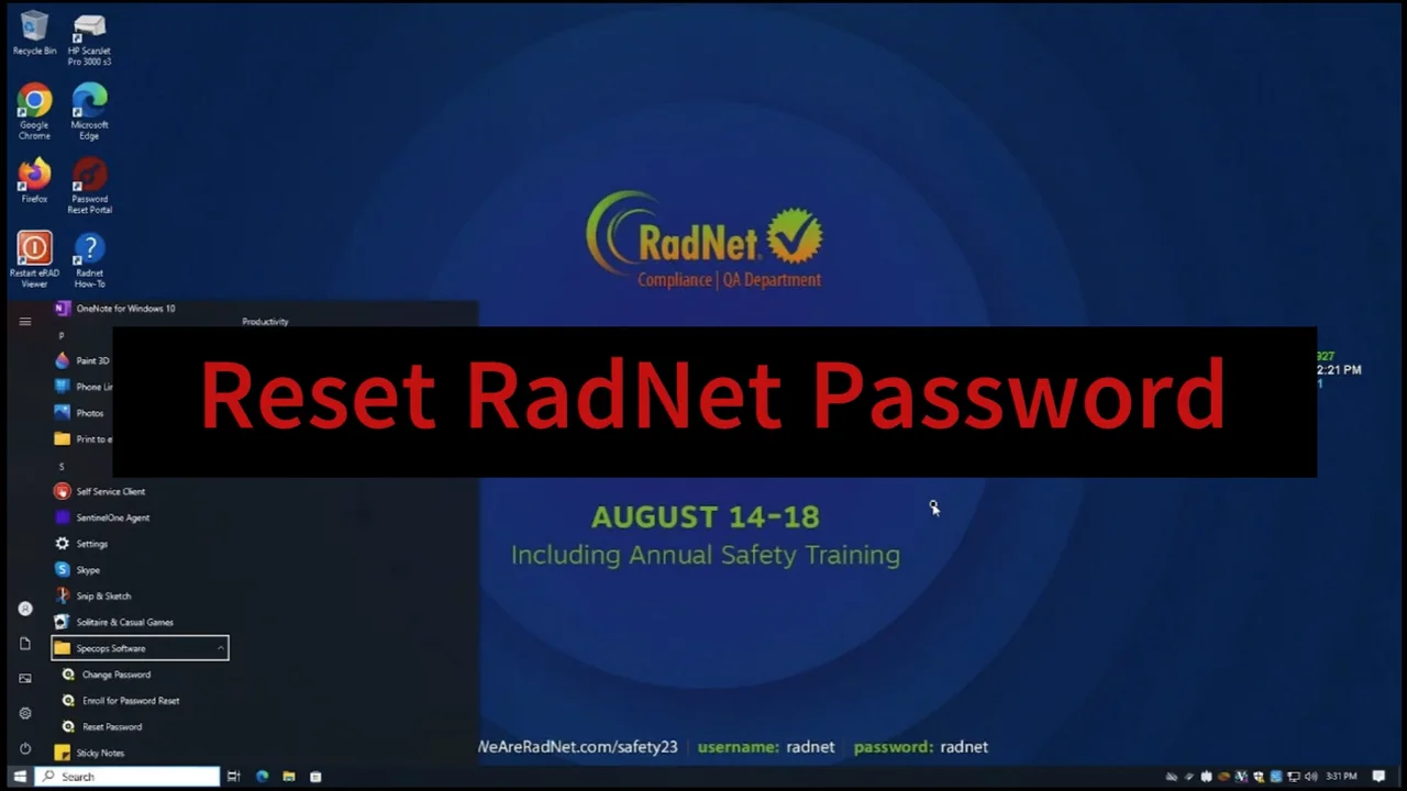SpecOps Reset Password