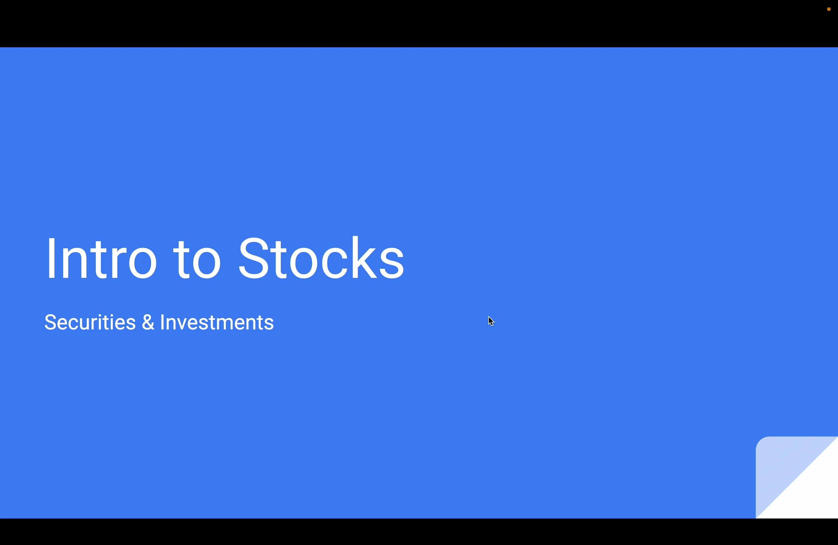 8.0 - Intro to Stocks on Vimeo