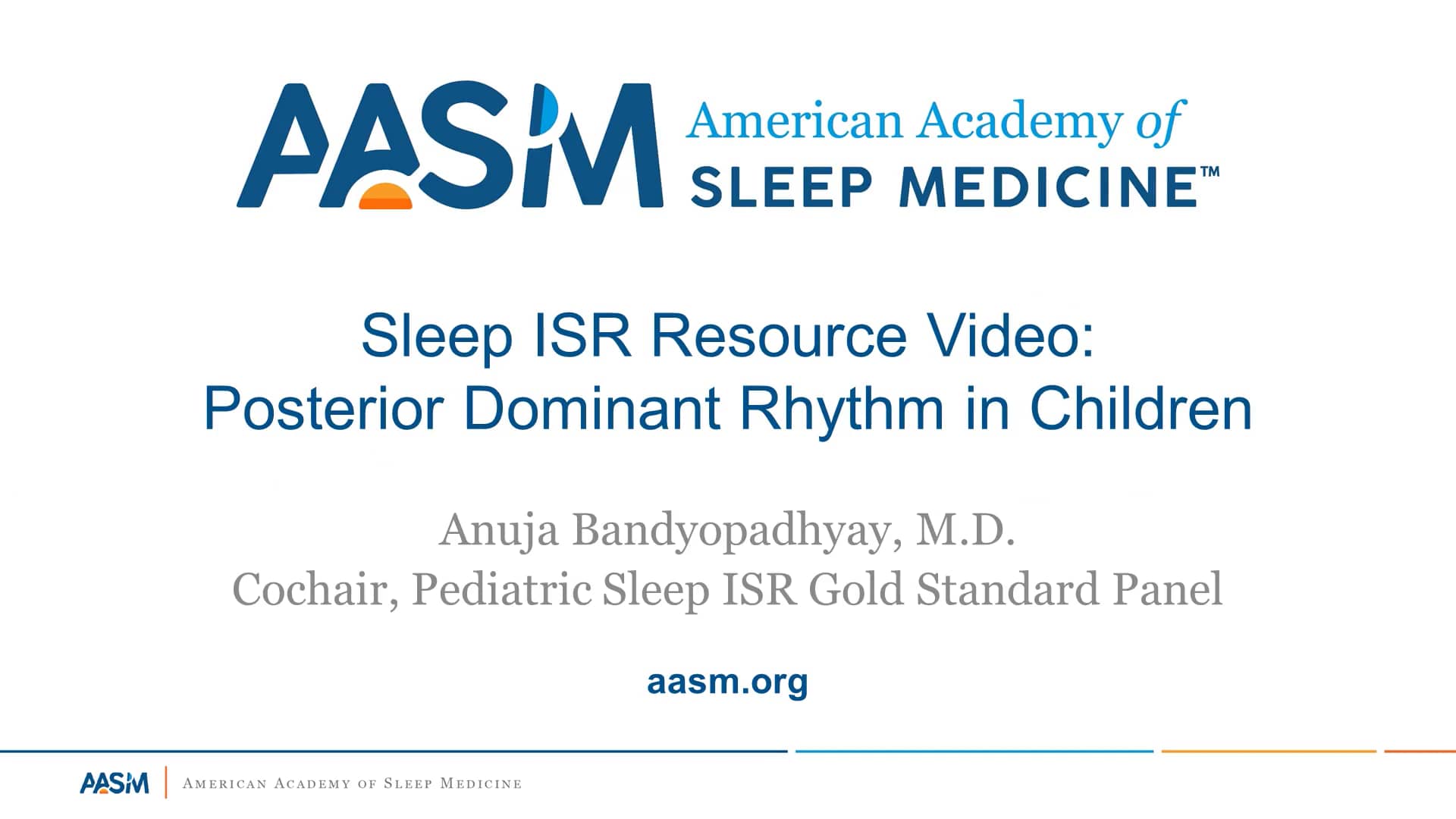 Sleep ISR Resource Video: Posterior Dominant Rhythm in Children on Vimeo