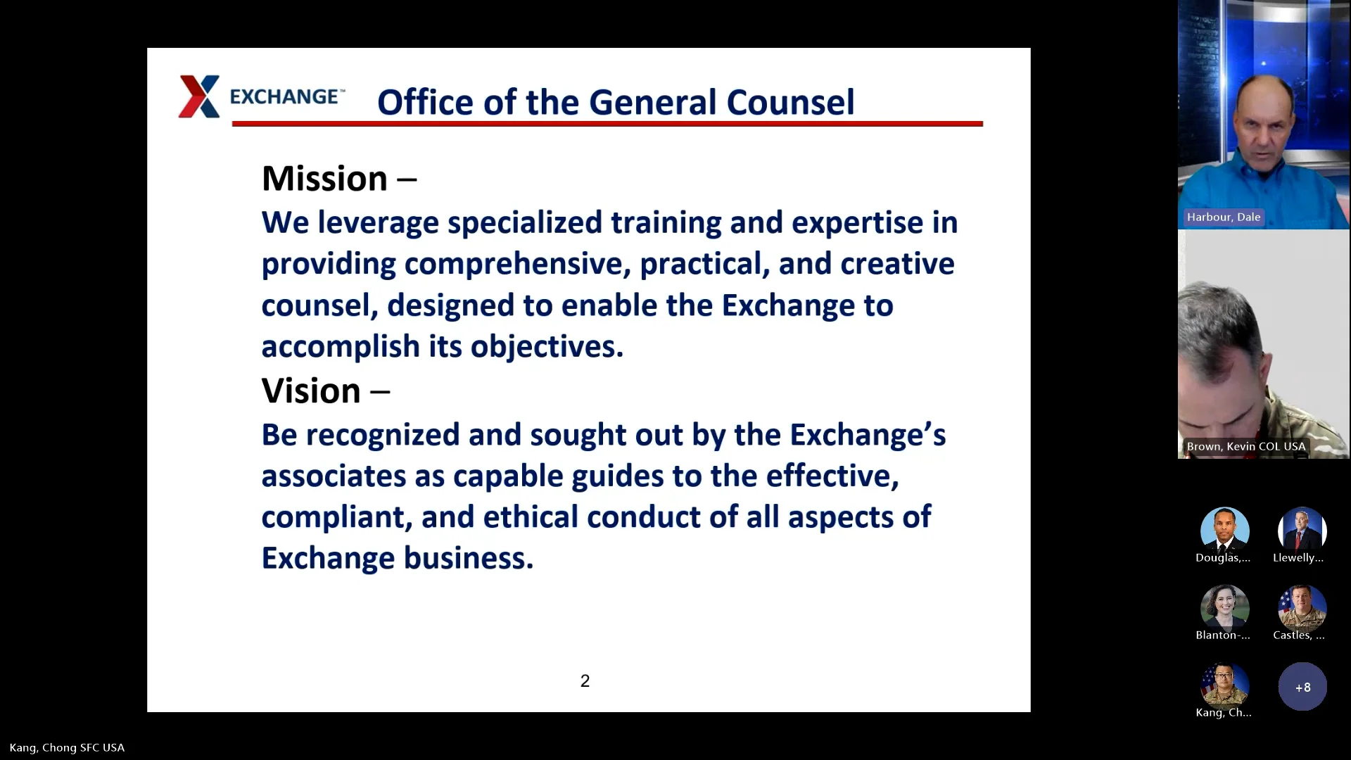 02 Exchange Military Onboarding - 07 SEP 2023 - General Counsel ...