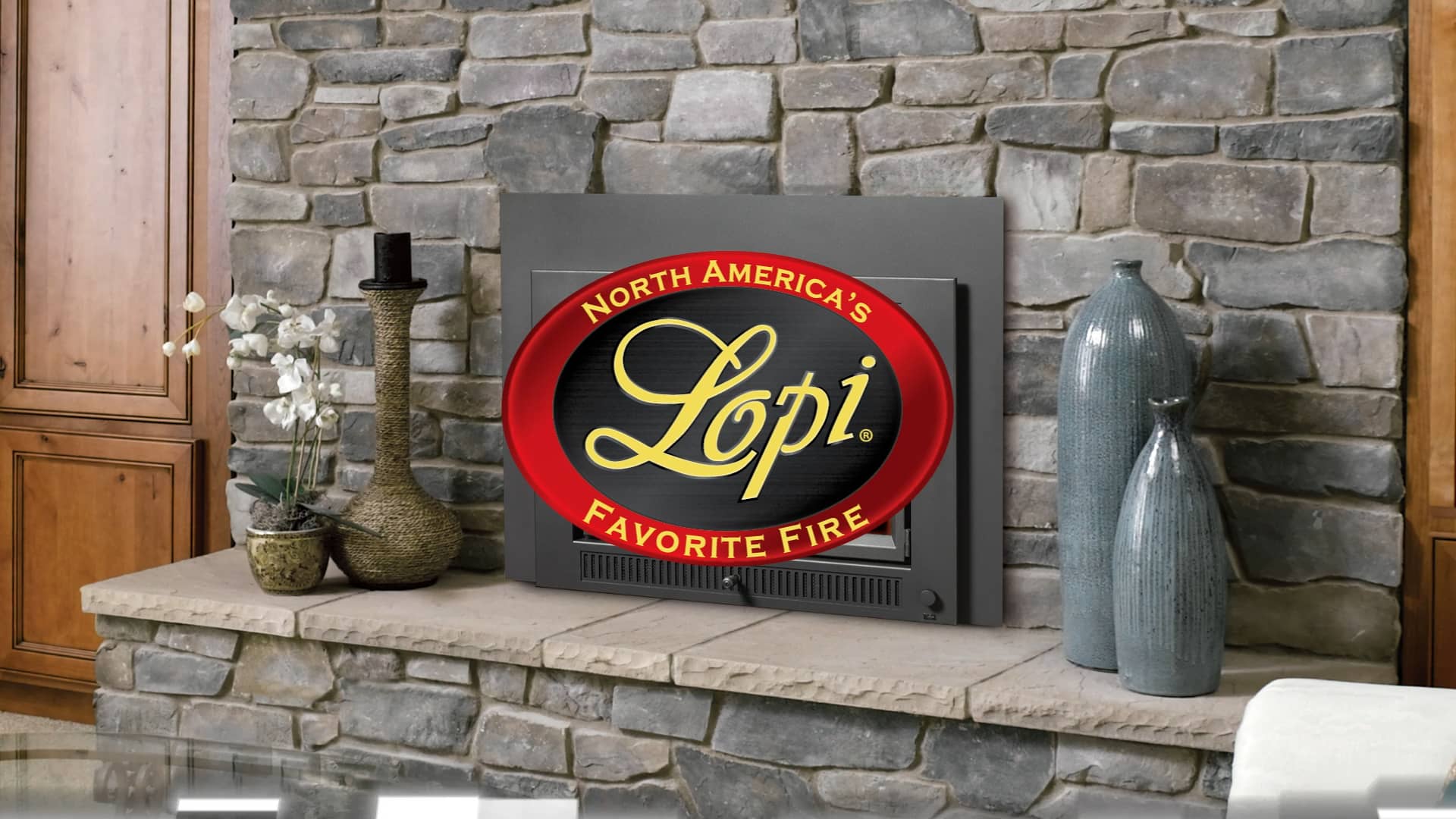 Lopi® Large Flush NexGen-Hybrid™ Fireplace Insert - Arched Door on Vimeo