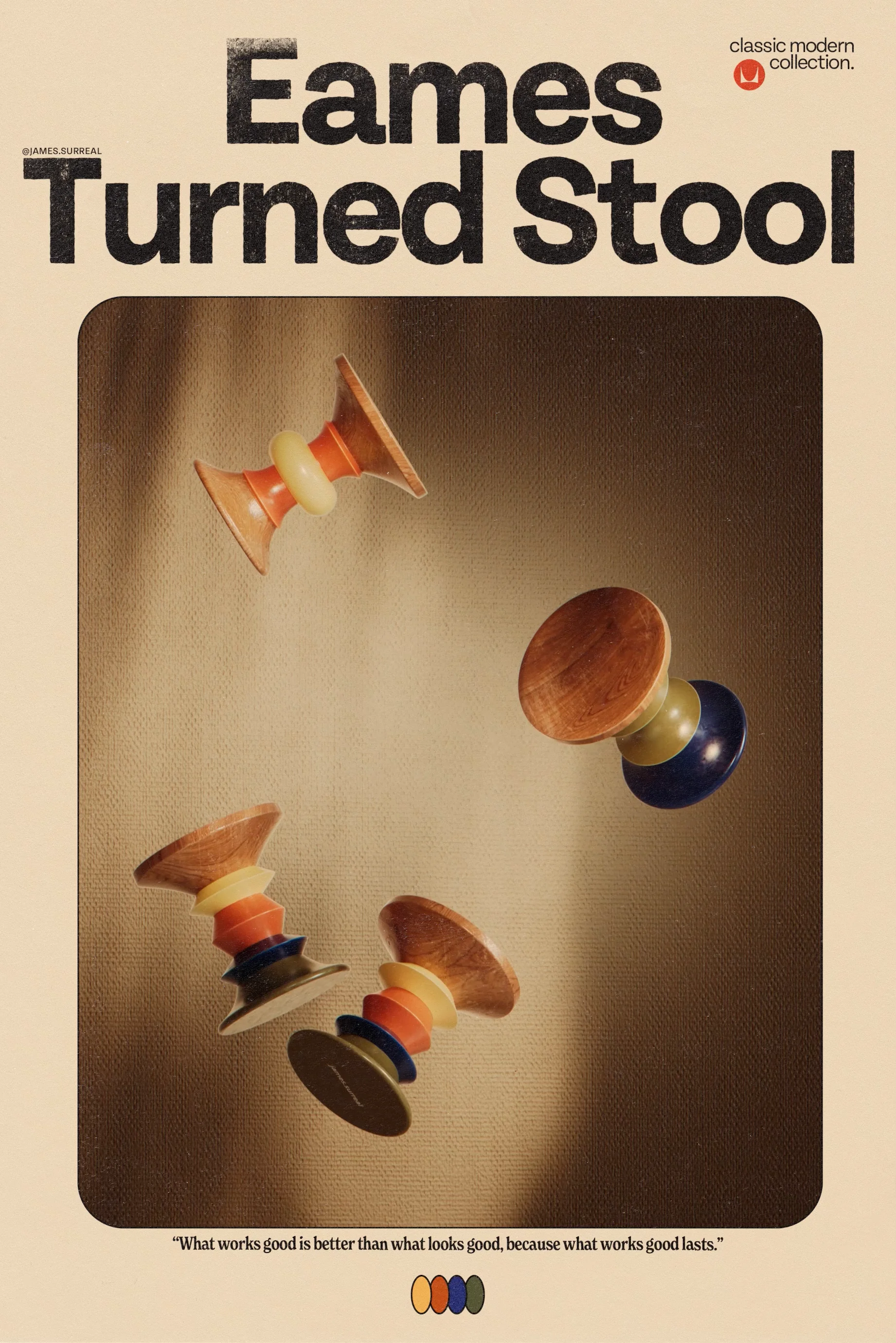 Eames Turned Stool, Poster 1A