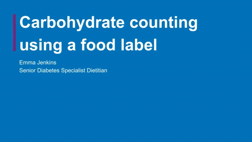Carbohydrate counting using a food label (1) on Vimeo