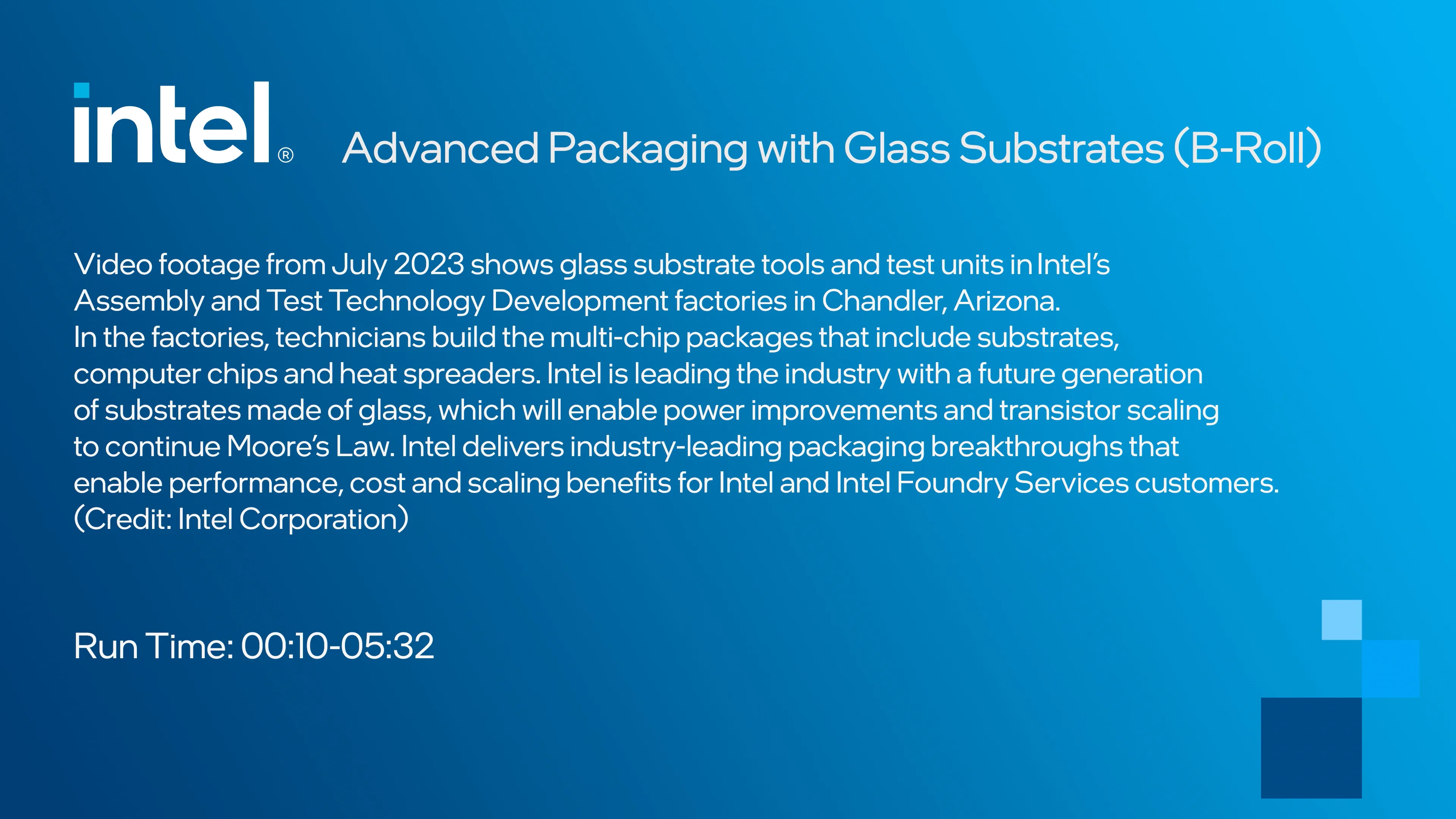 Intel Advanced Packaging with Glass Substrates (B-Roll)