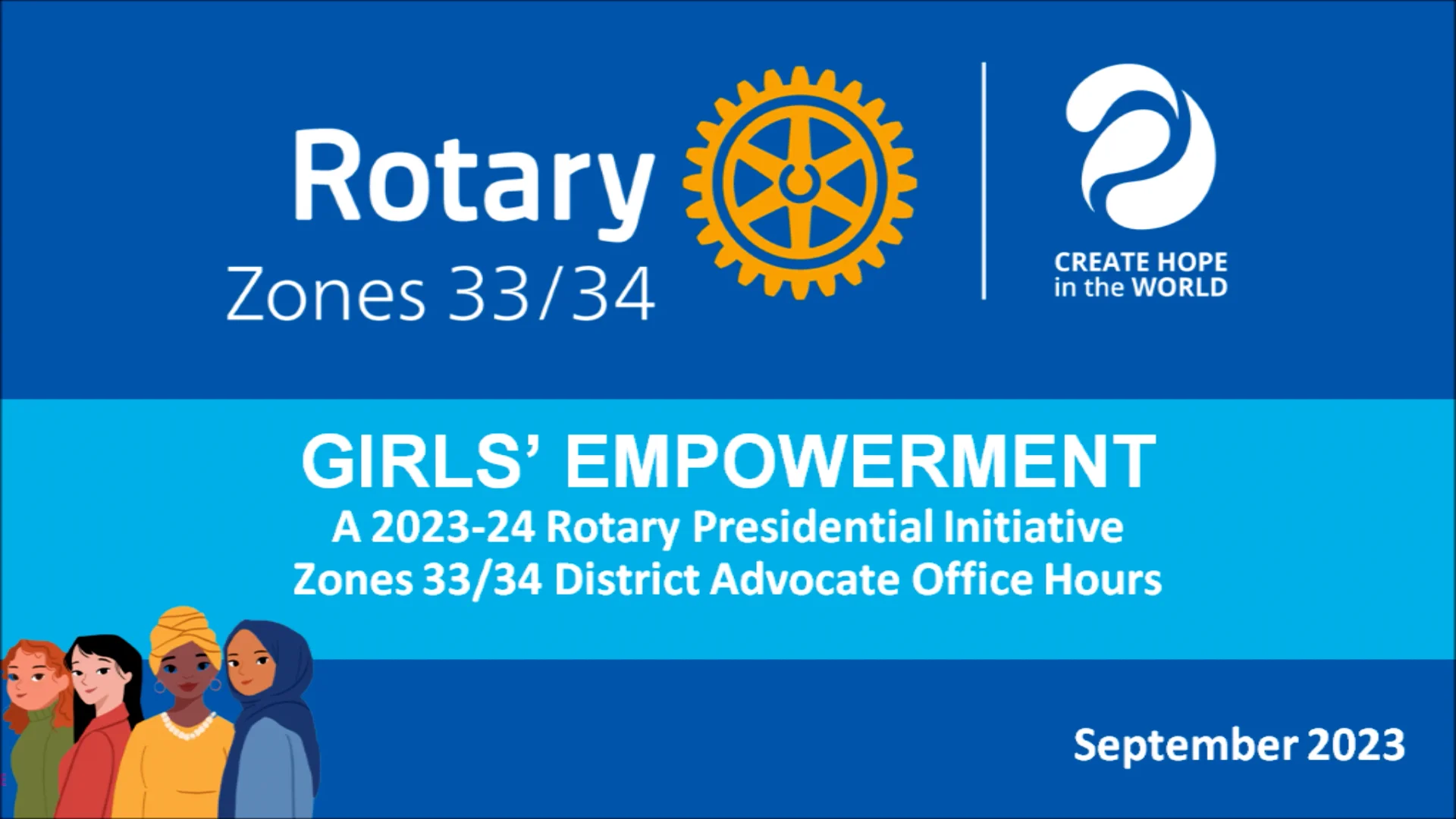 Rotary Zones 33/34: Girls' Empowerment - Office Hours #5 (September 2023)