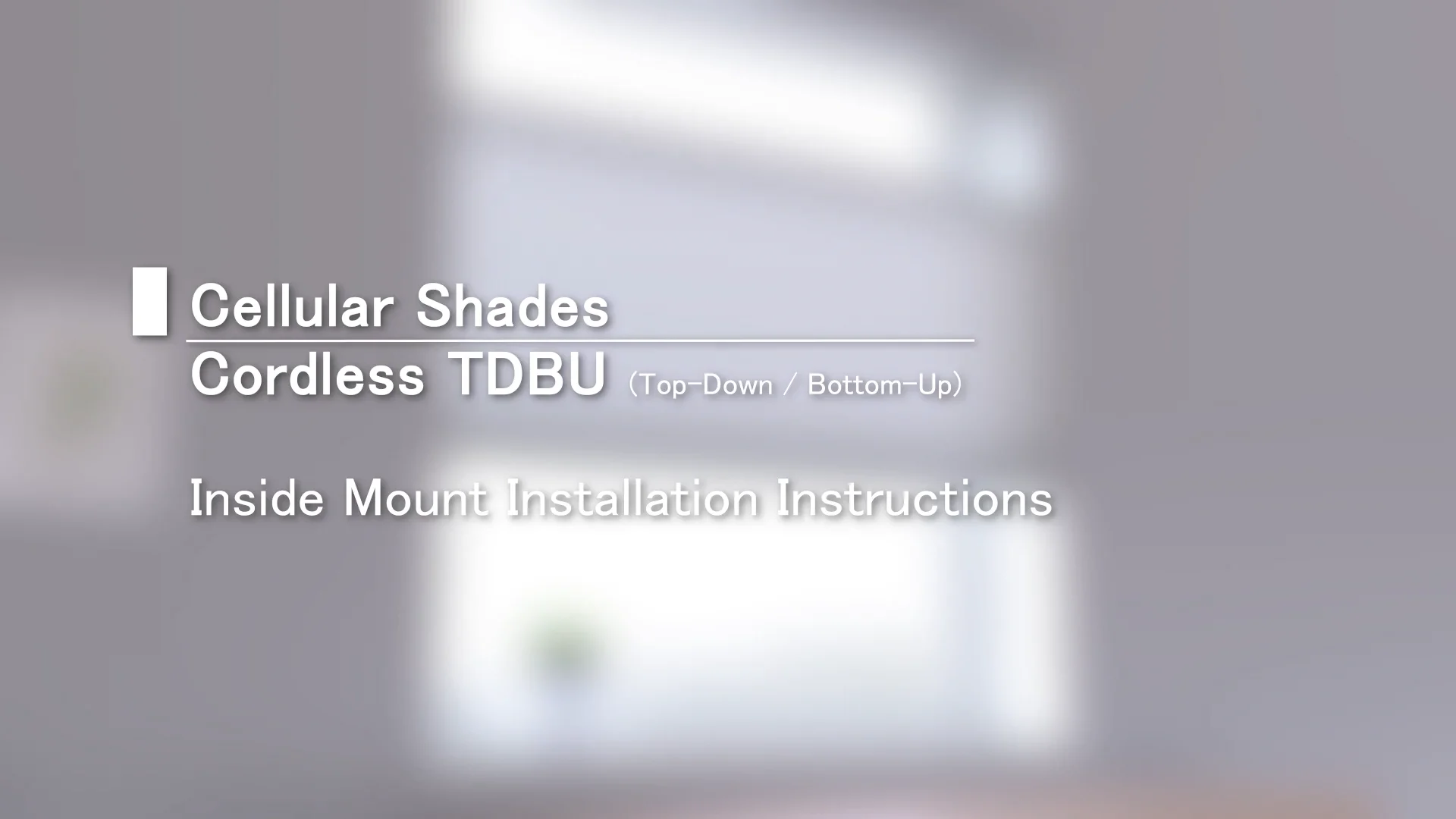Veneta™ | Cellular Cordless TDBU IM Installation on Vimeo