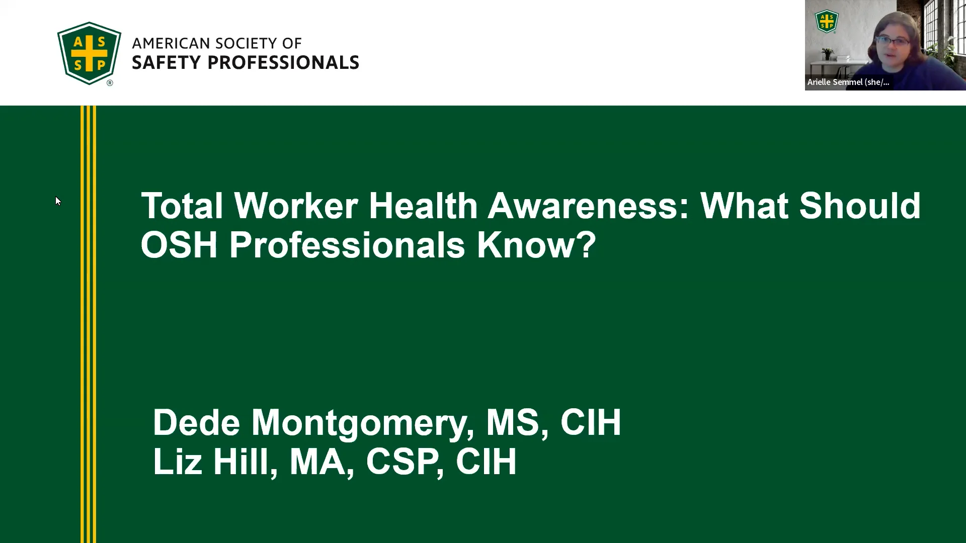 Total Worker Health Awareness: What Should OSH Professionals Know? on Vimeo