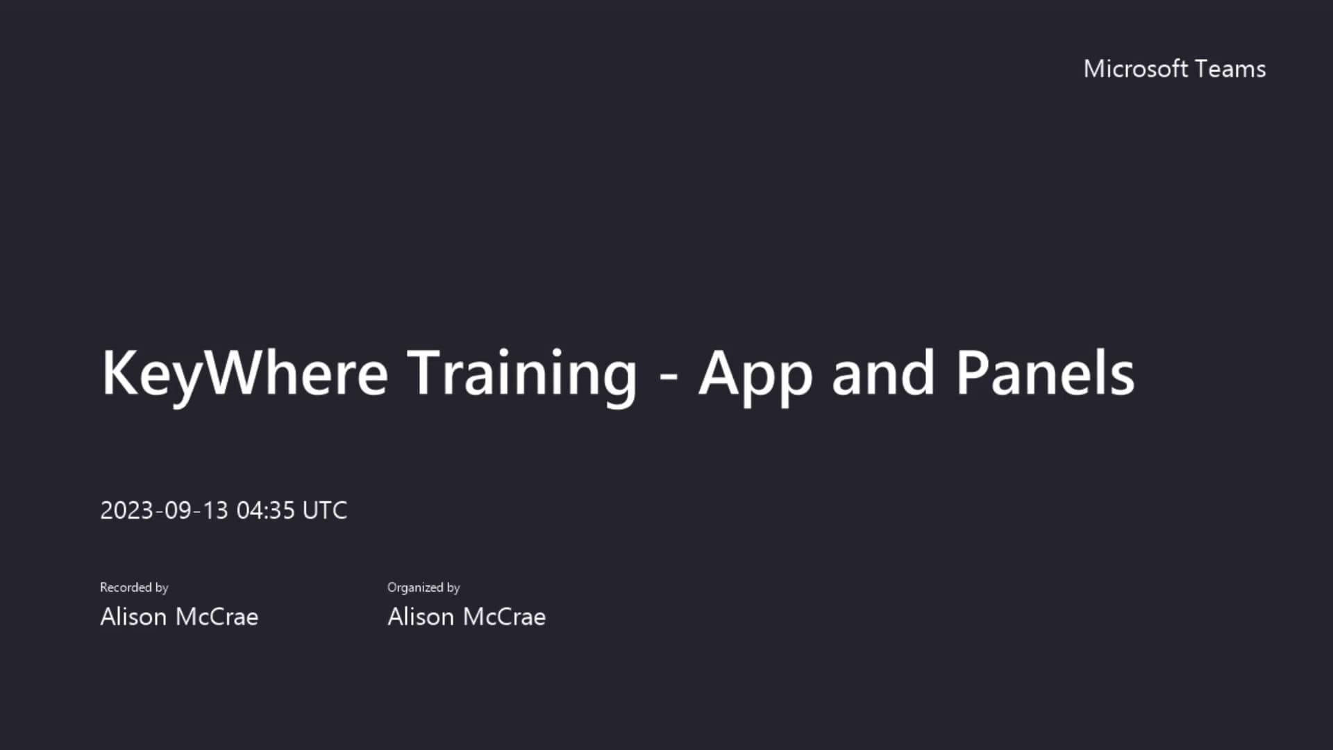 KeyWhere Training - App and Panels-20230913_143454-Meeting Recording on ...