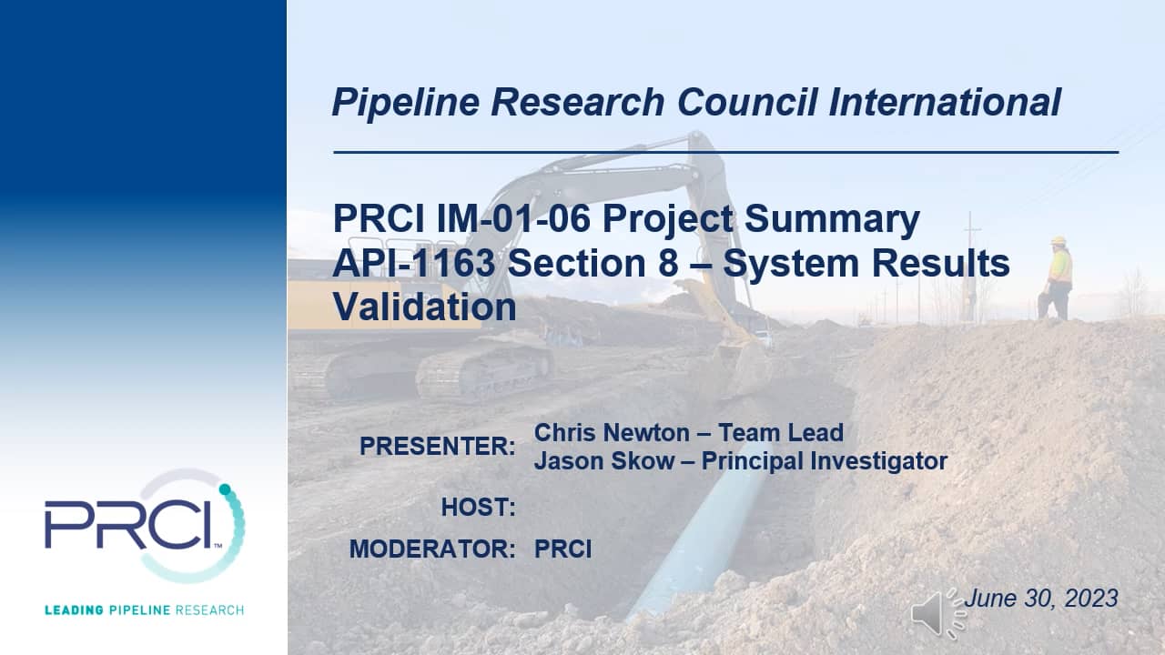 Webinar PR-719-223803-R01 API 1163 Performance Validation Guidelines ...